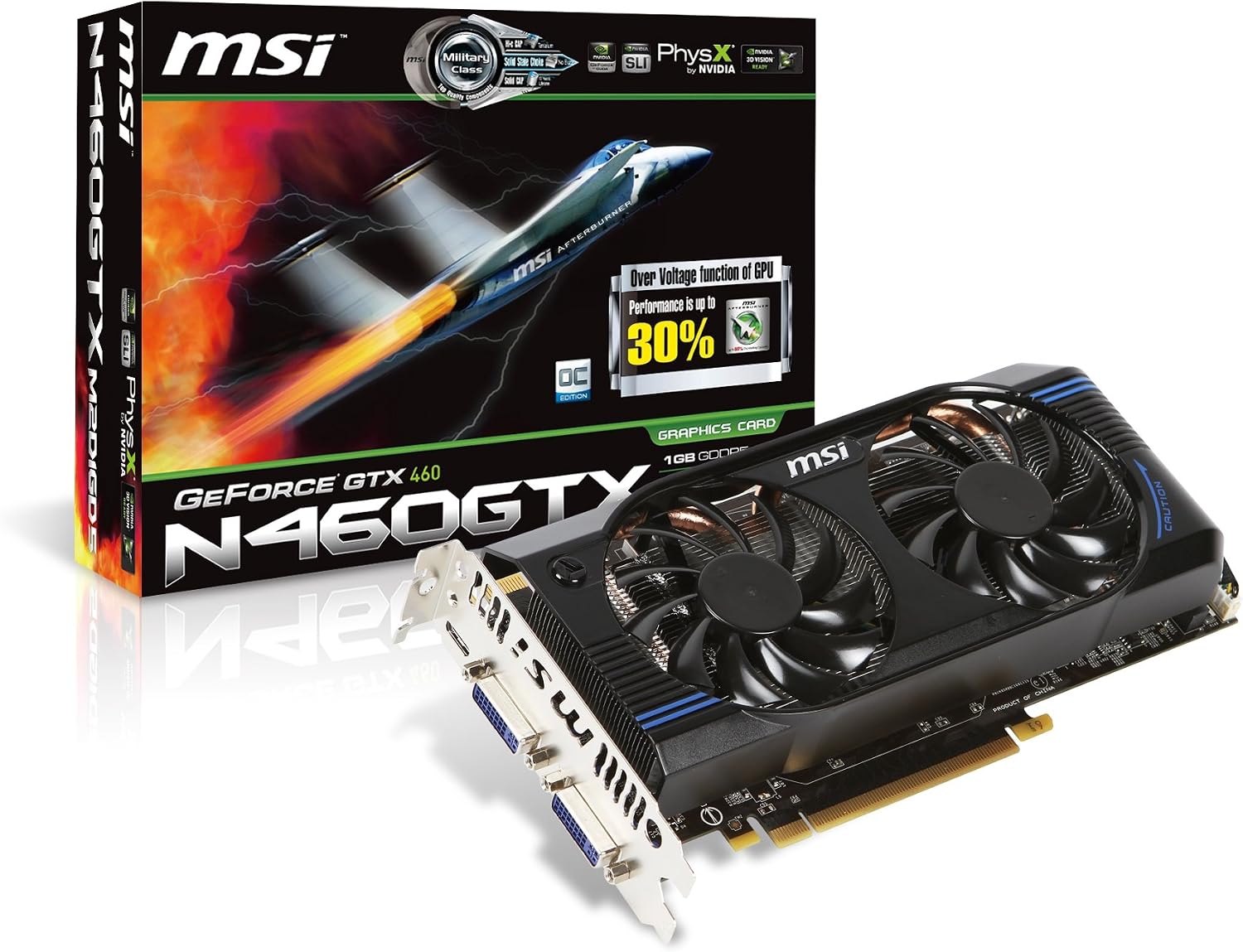 Amazon.com: MSI N460GTX-M2D1GD5/OC2 NVIDIA GeForce GTX460 SE, 1GB 192 ...
