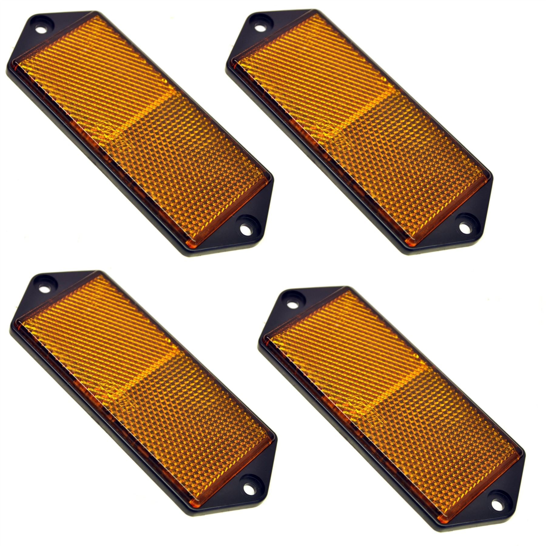 AB Tools Amber Large Rectangular Side Reflector Pack of 4 Trailer Fence ...