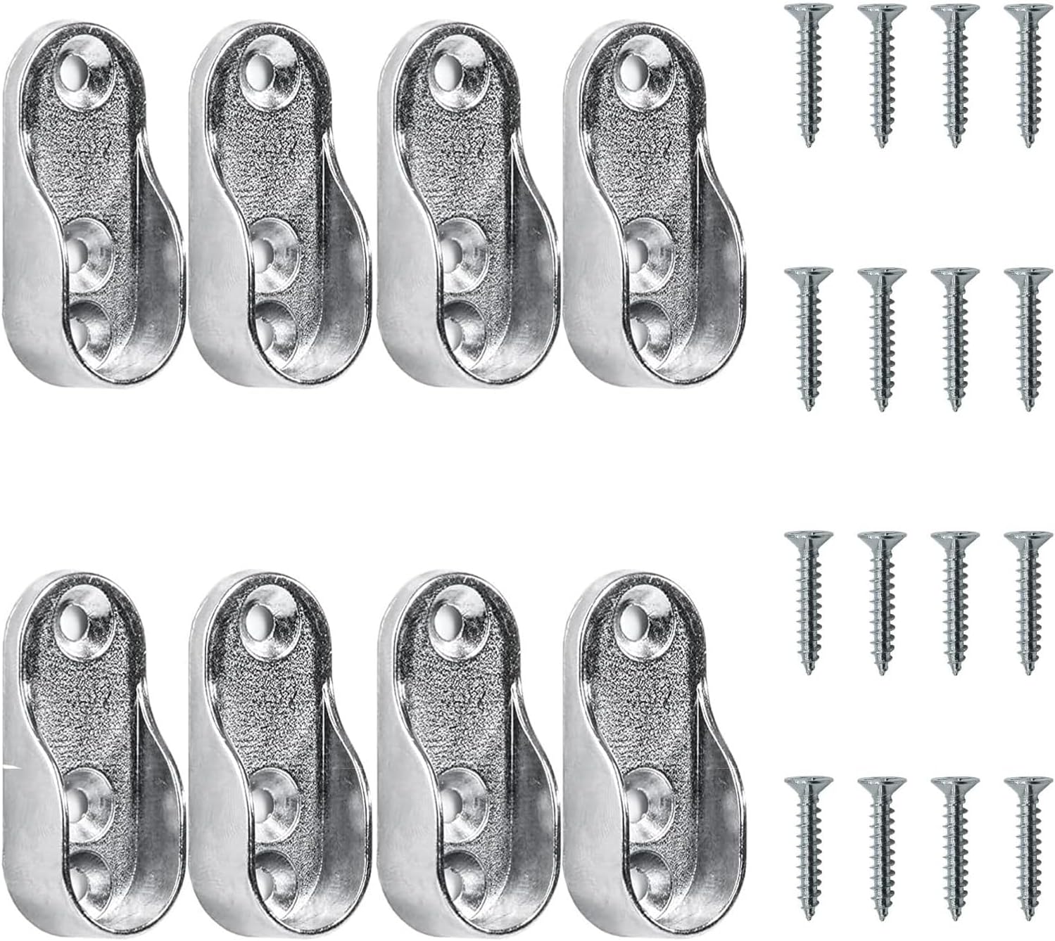 Lyxhag Oval Wardrobe Rail Holder Wardrobe Hanging Sockets 15mm Rail Rod ...