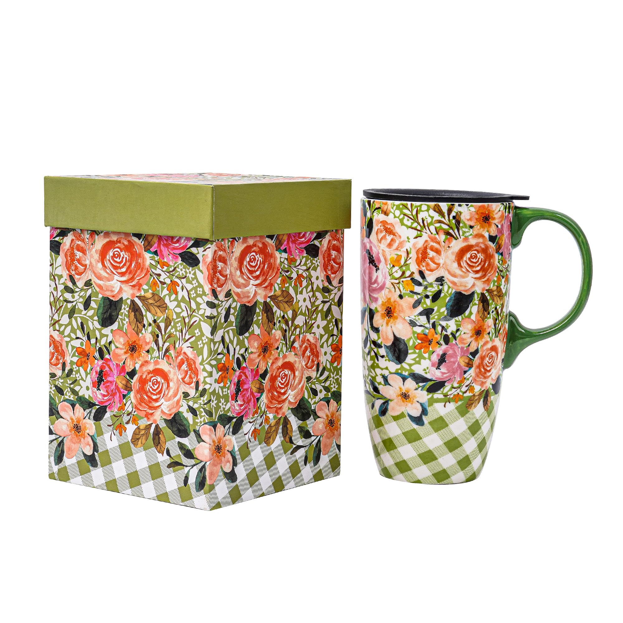 Amazon.com: Topadorn Coffee Ceramic Mug Porcelain Latte Tea Cup With ...