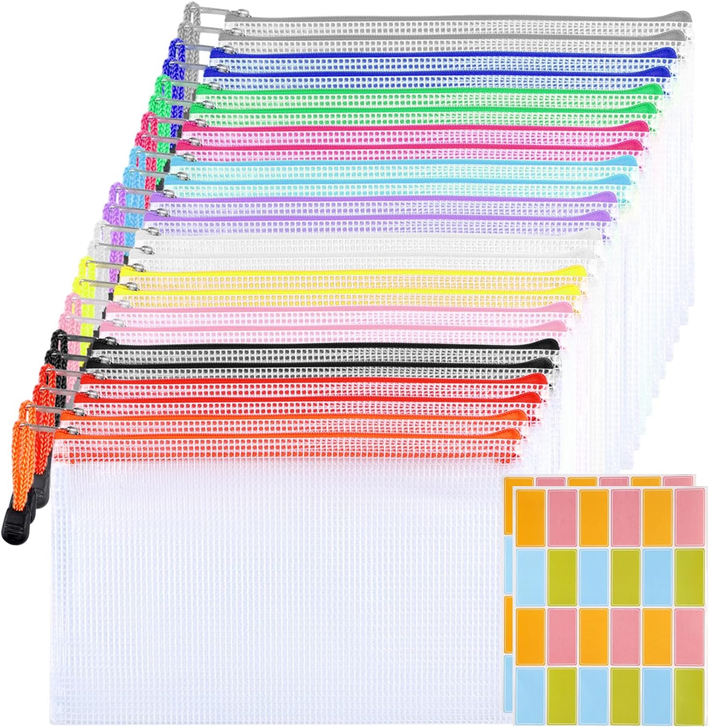 Plastic Wallets A5 Zip Lock Bags - 24 Pack Plastic Folders Document ...