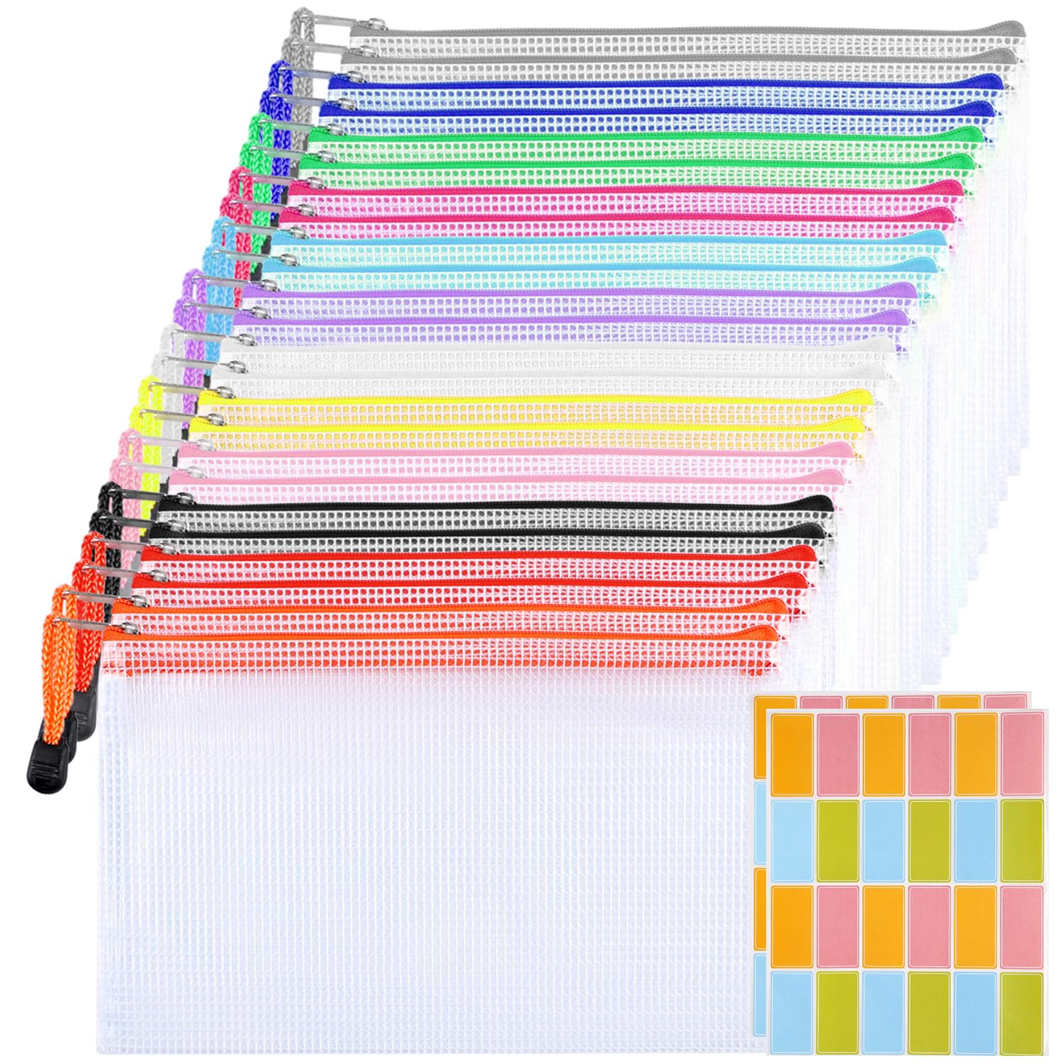 Plastic Wallets A5 Zip Lock Bags - 24 Pack Plastic Folders Document ...