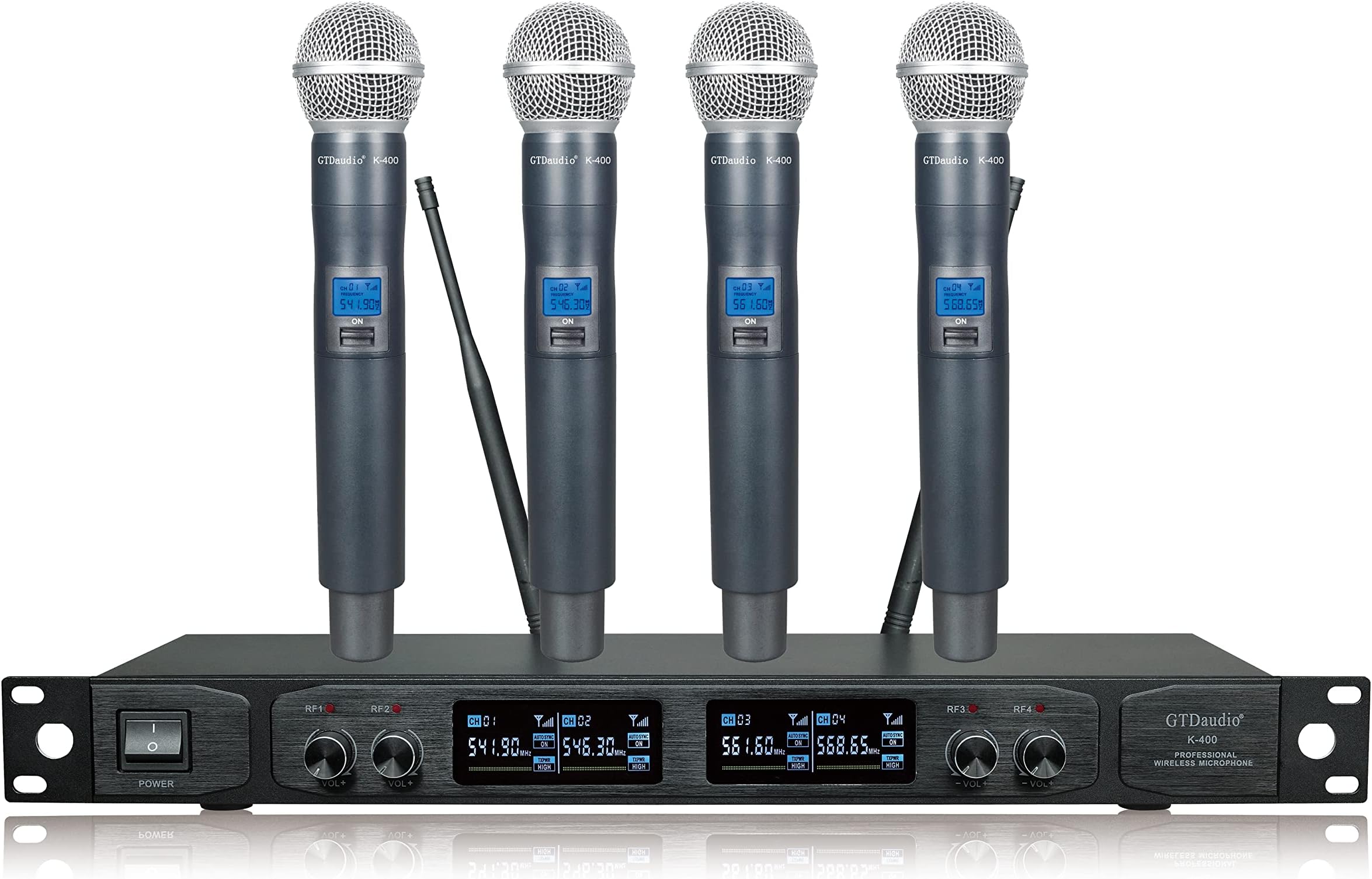 Amazon.com: GTD Audio UHF Wireless Microphone System with 4 Metal Hand ...