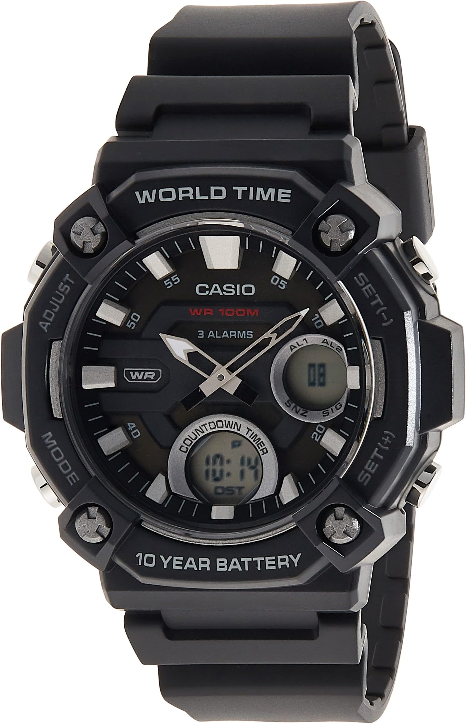 Casio Illuminator - Cronógrafo digital con alarma diaria W218H-1BV ...