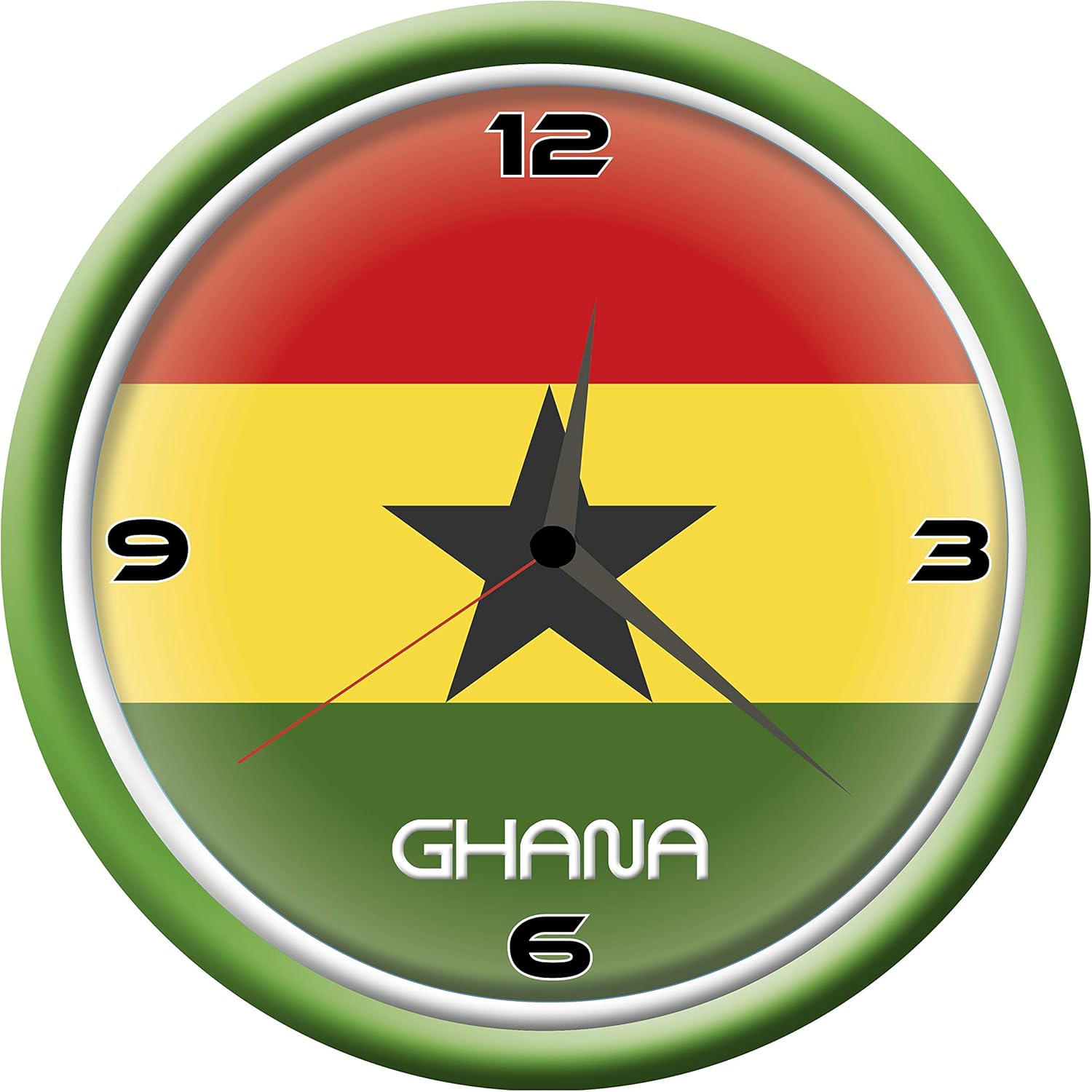 Amazon.com: Ghisleri Ghana Wall Clock with Flag Diameter 28 cm : Home ...