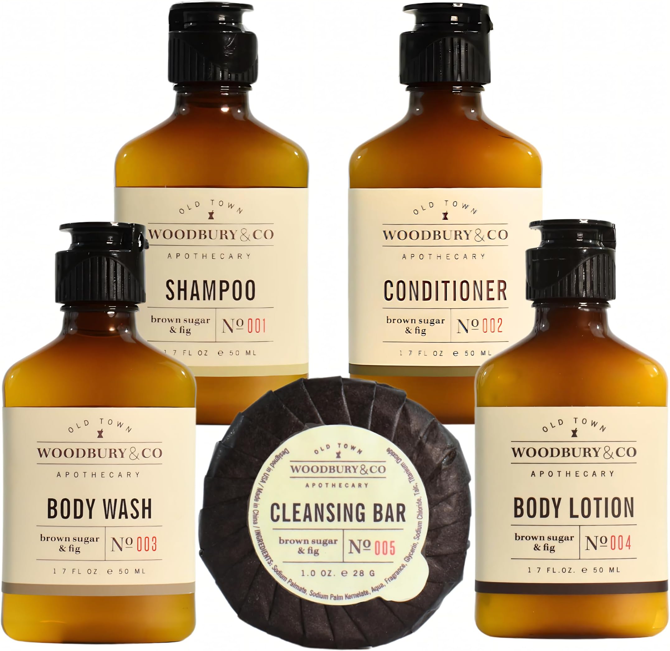 Amazon.com : WOODBURY & CO Travel Size Shampoo Conditioner Body Wash ...