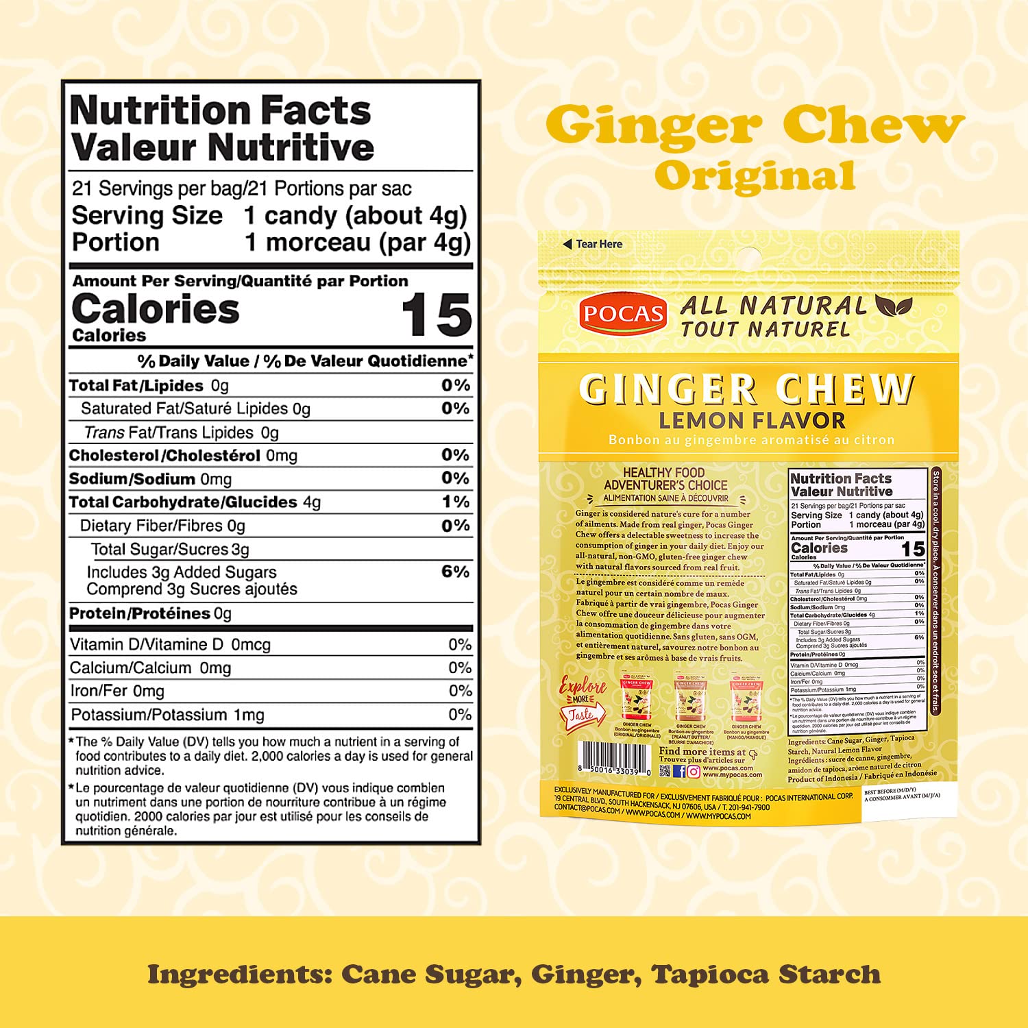 Snapklik.com : Pocas Lemon Ginger Chews - Sweet And Zesty Ginger Chew ...
