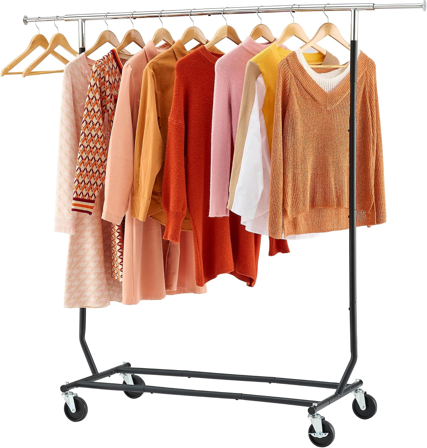 Amazon.com: Tajsoon Clothing Rack Heavy Duty Clothes Rack Foldable ...