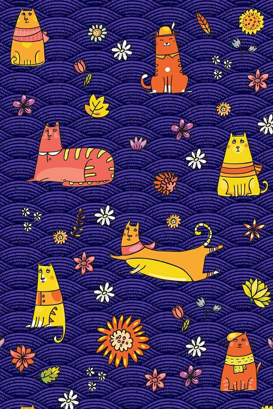 Bullet Journal Notebook For Cat Lovers Cute Cats Pattern 2: 162 ...