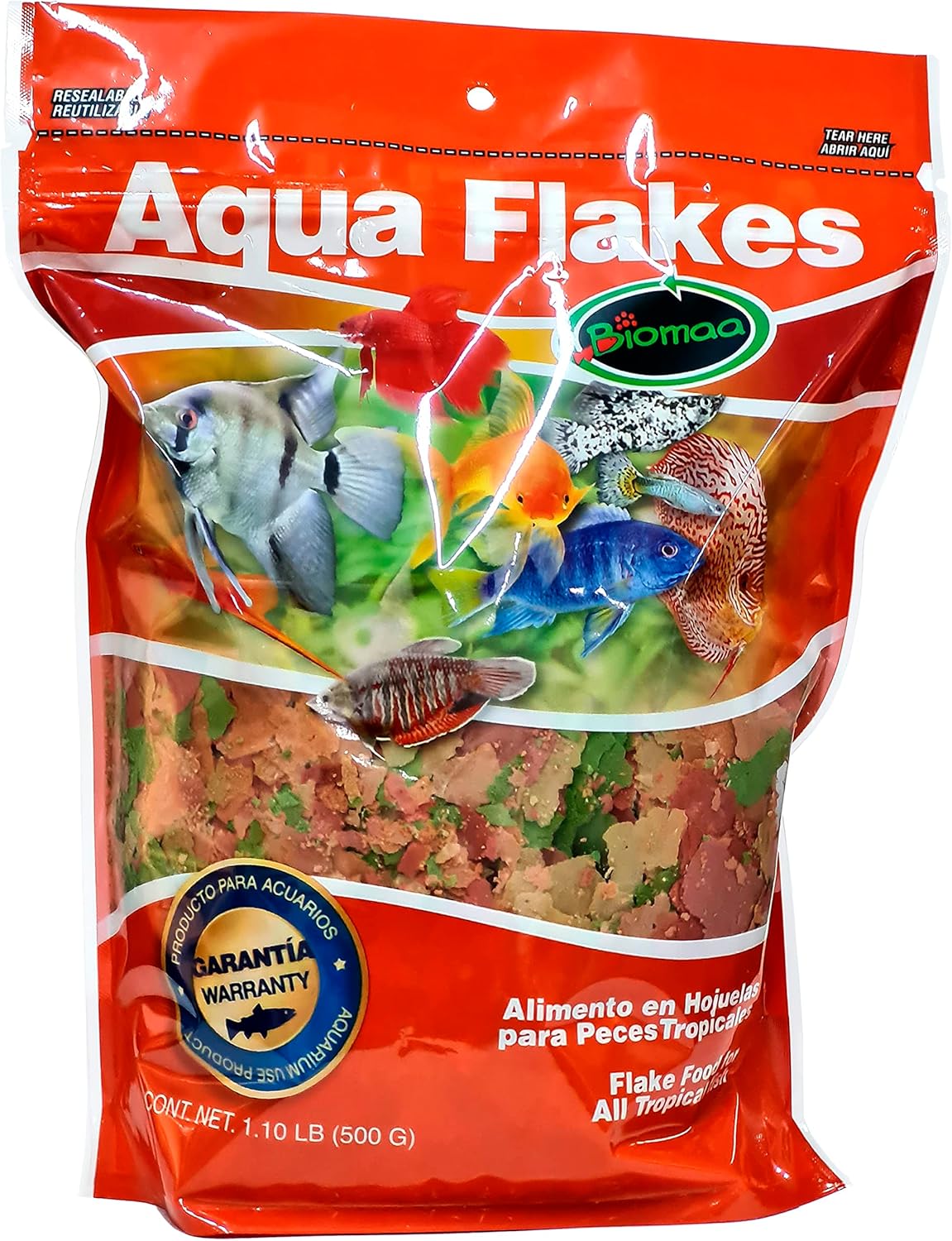 BIOMAA Aqua Flakes 1.10 LB / 500 g : Amazon.com.mx: Productos para animales