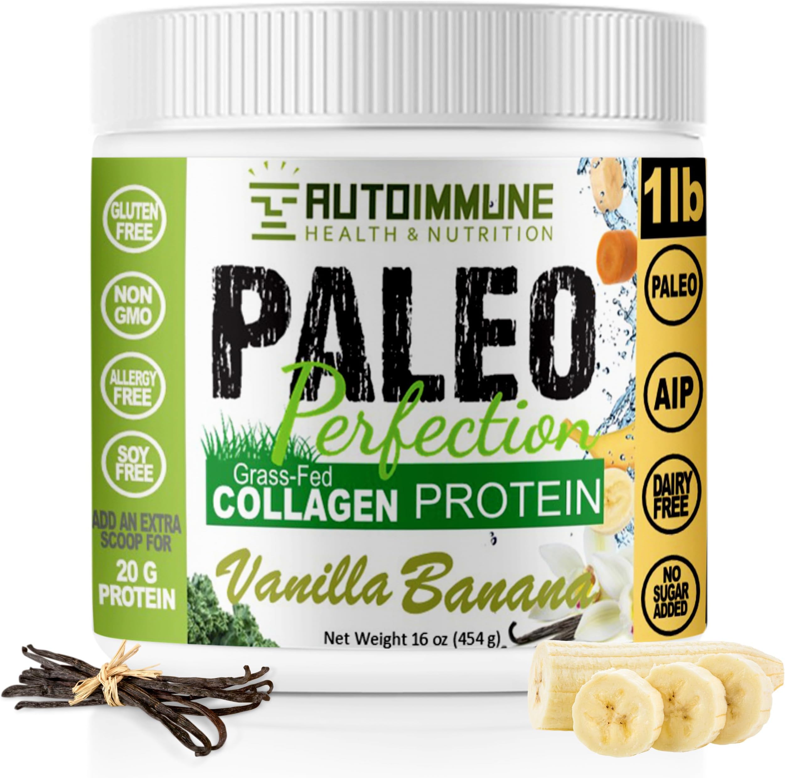 Amazon.com: Paleo Perfection Vanilla Banana Grass Fed Beef Collagen ...