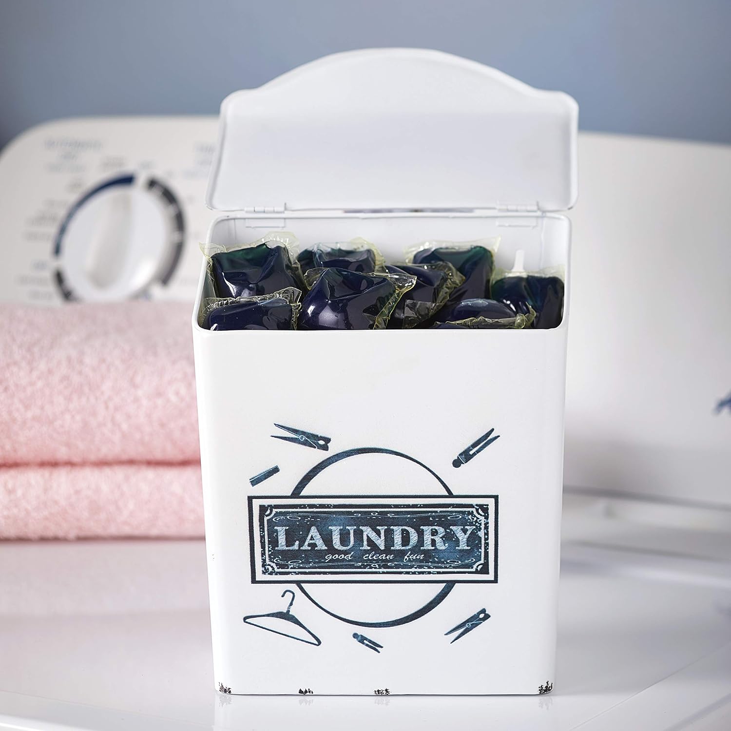 Amazon.com: Enamel Laundry Room Lint and Laundry Detergent Pod Box ...