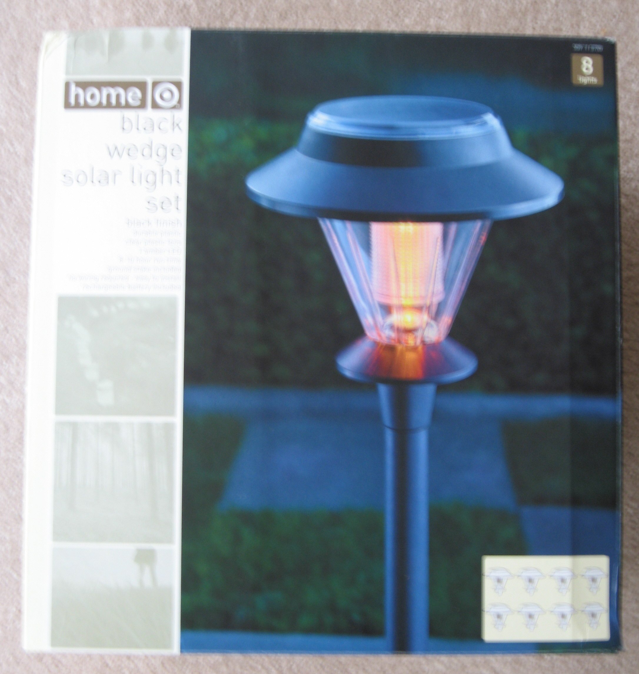 Amazon.com : 8-Pack Black Wedge solar Light Set : Landscape Path Lights ...