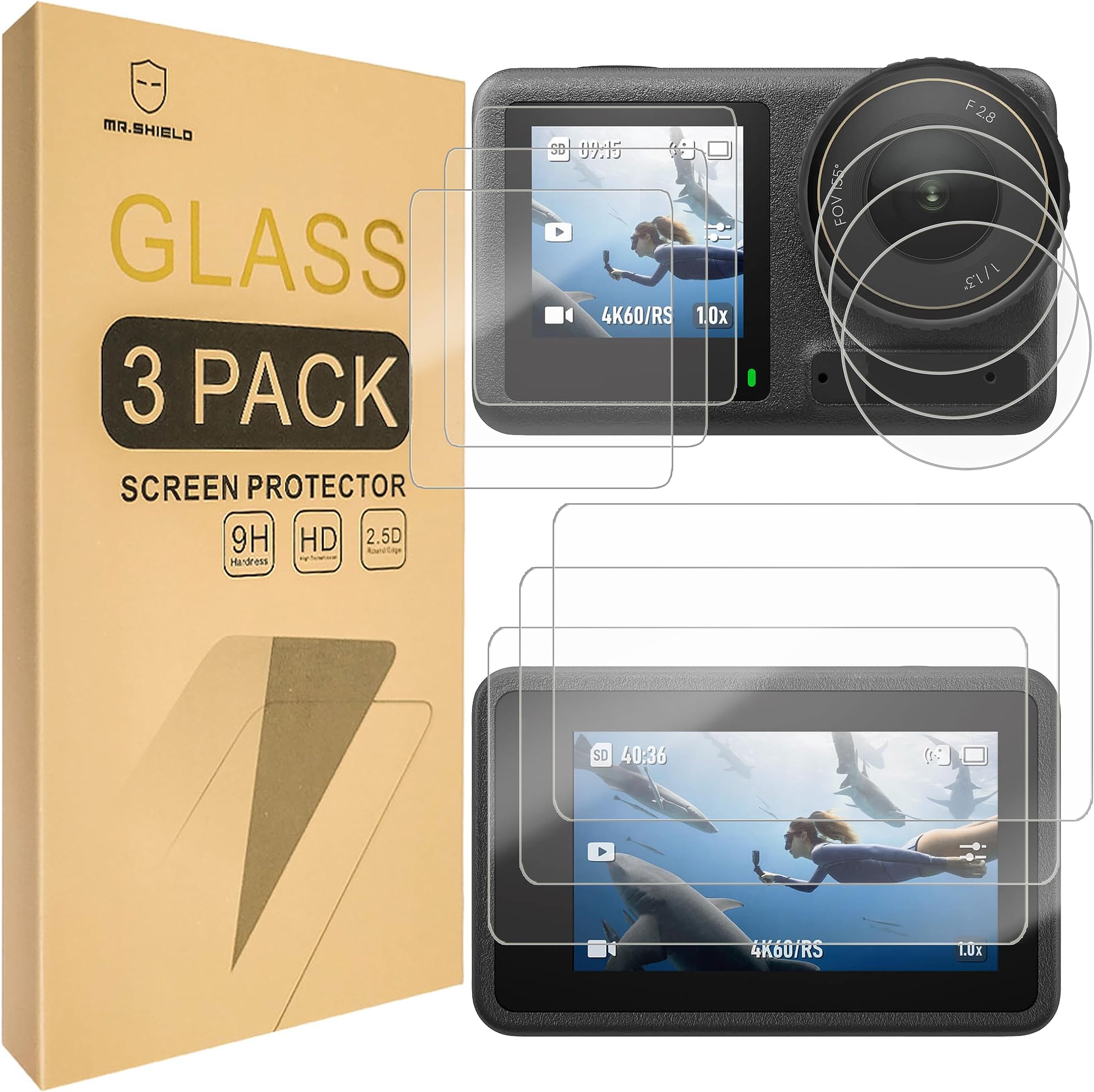 Amazon.com: Mr.Shield [Back+Lens+Front] 3-Pack [9 Pcs] Screen Protector ...