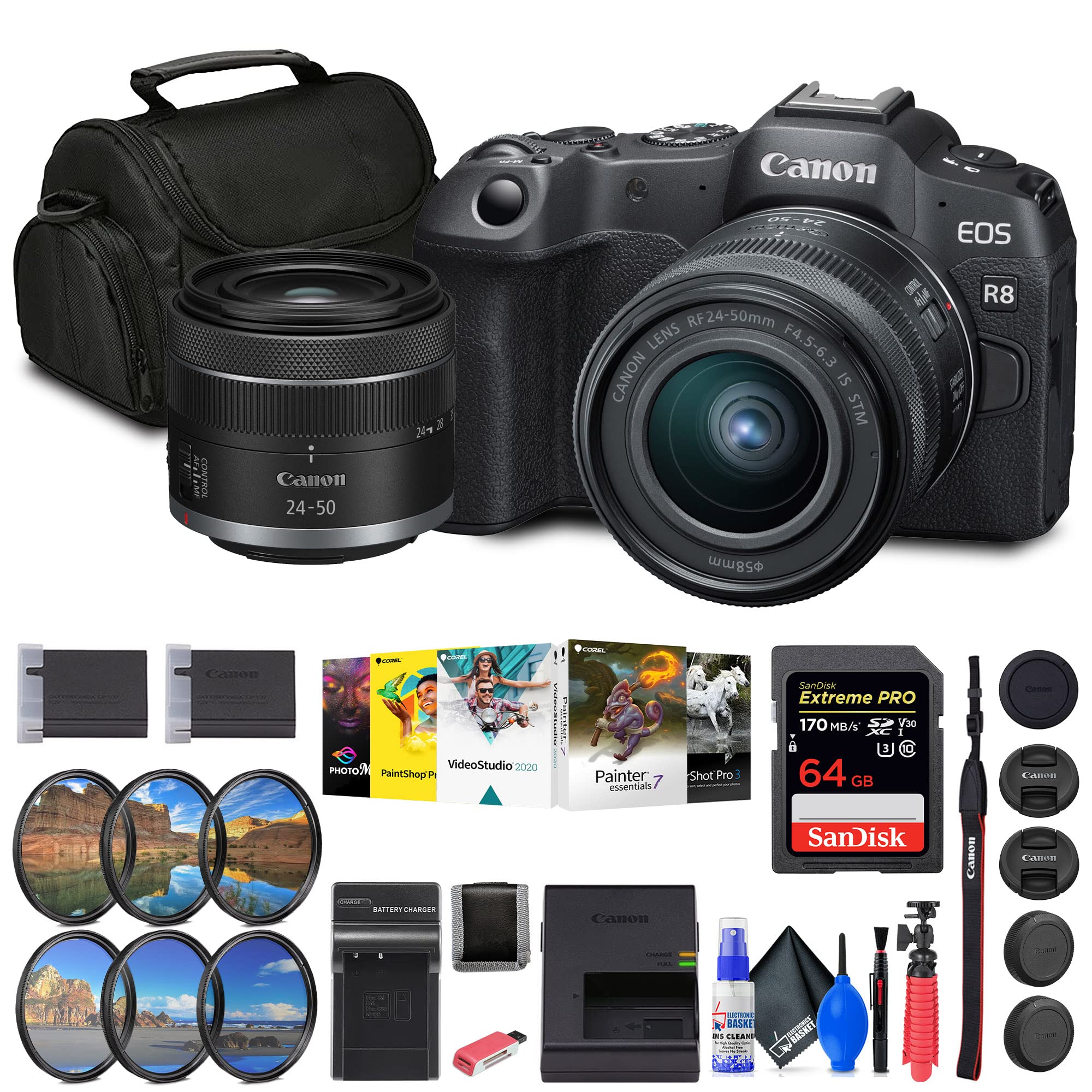 Amazon.com : Canon EOS R8 Mirrorless Camera with RF 24-50mm f/4.5-6.3 ...