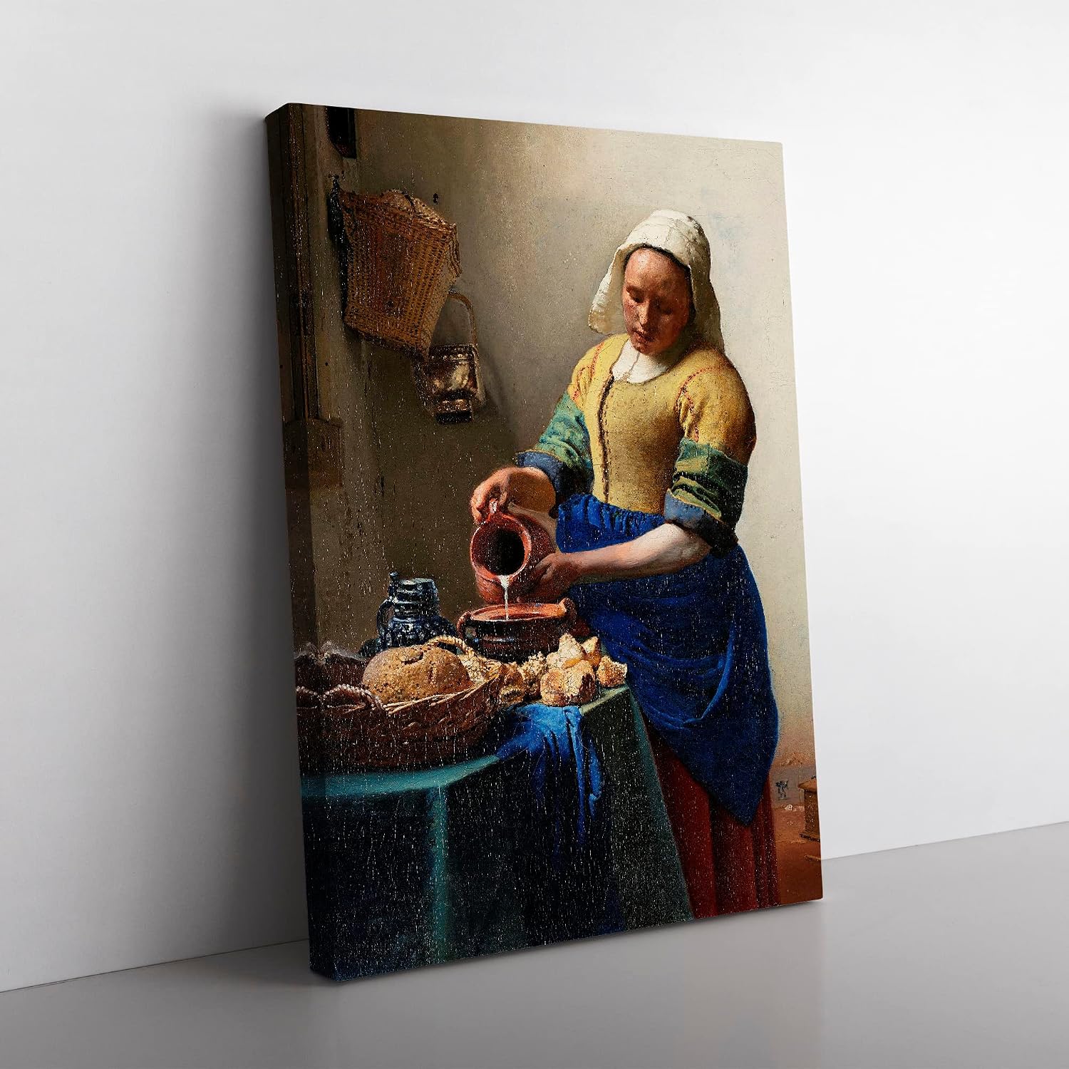 The Milkmaid By Johannes Vermeer Classic Painting Canvas Wall Art Print ...