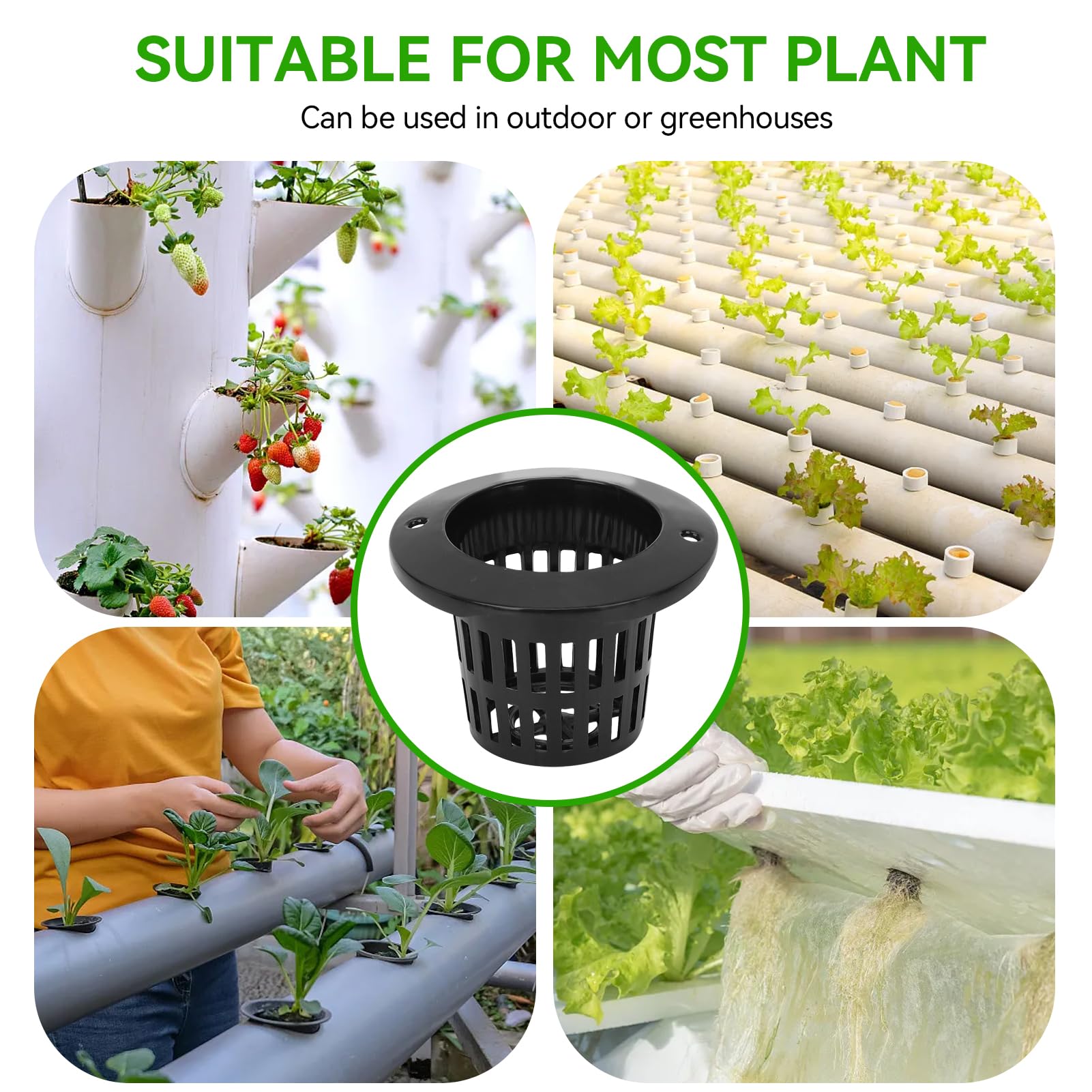 Snapklik.com : Net Cups, 50 Pcs 1.5in Net Pots For Hydroponics Garden ...