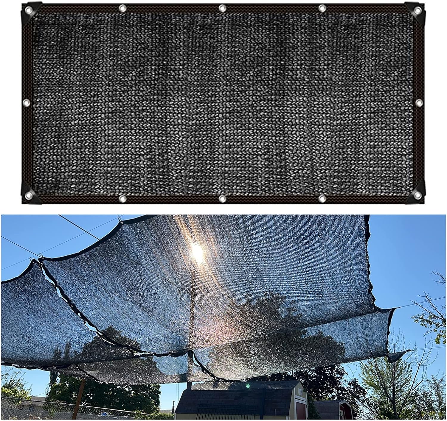 Amazon.com : UHEKC Sunblock Shade Cloth Square Awning Permeable Sun ...
