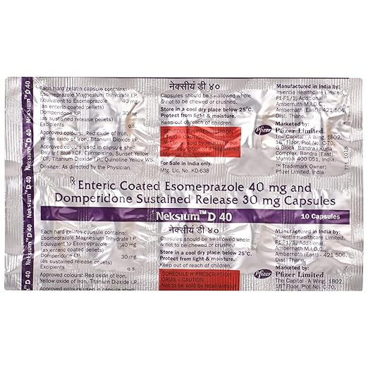 Neksium D 40 - Strip of 10 Capsules : Amazon.in: Health & Personal Care