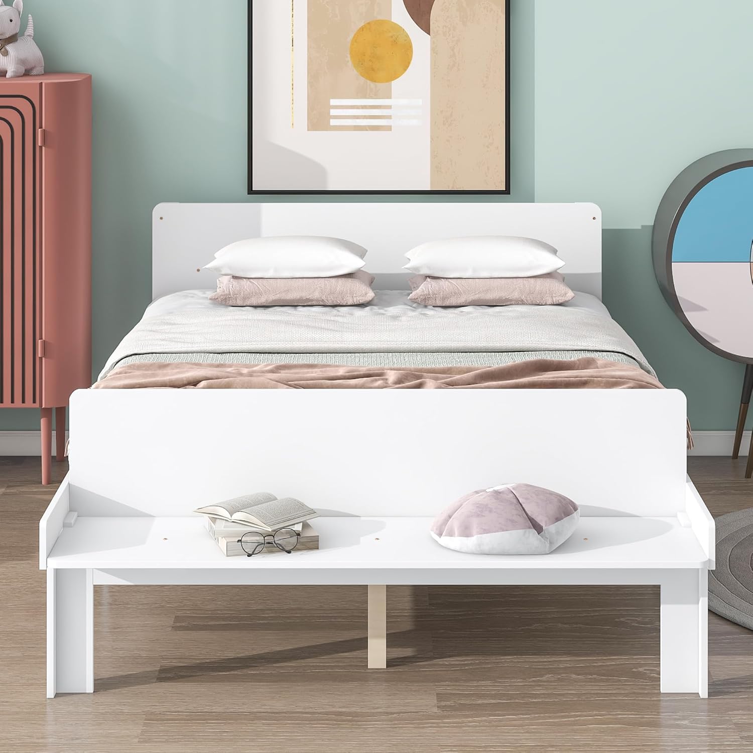 Amazon.com: LCH Full Platform Bed Frames for Kids, Wooden Full Size Bed ...