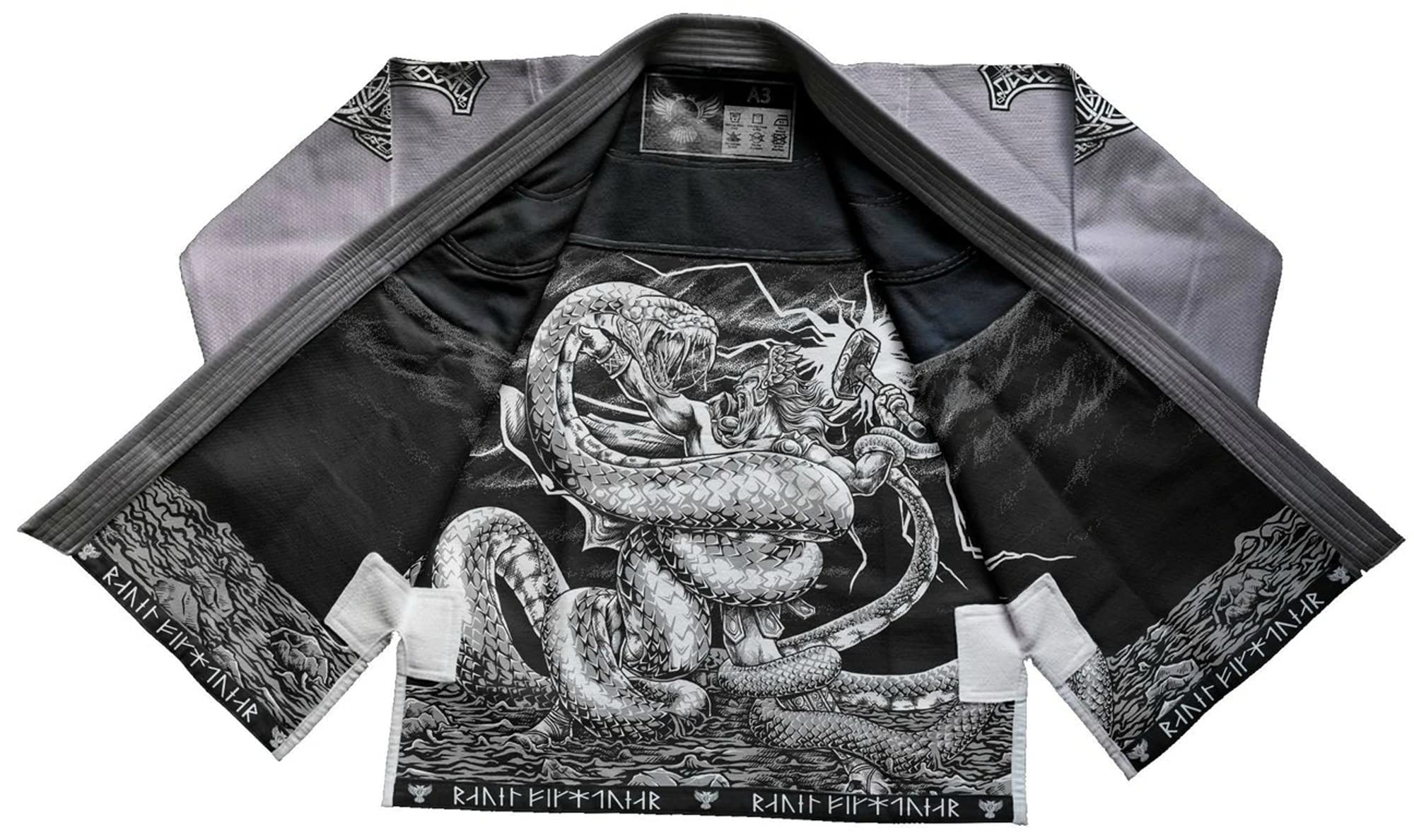 Buy Raven Fightwear BJJ Gi Thor Men's White Black Grey Brazilian Jiu ...