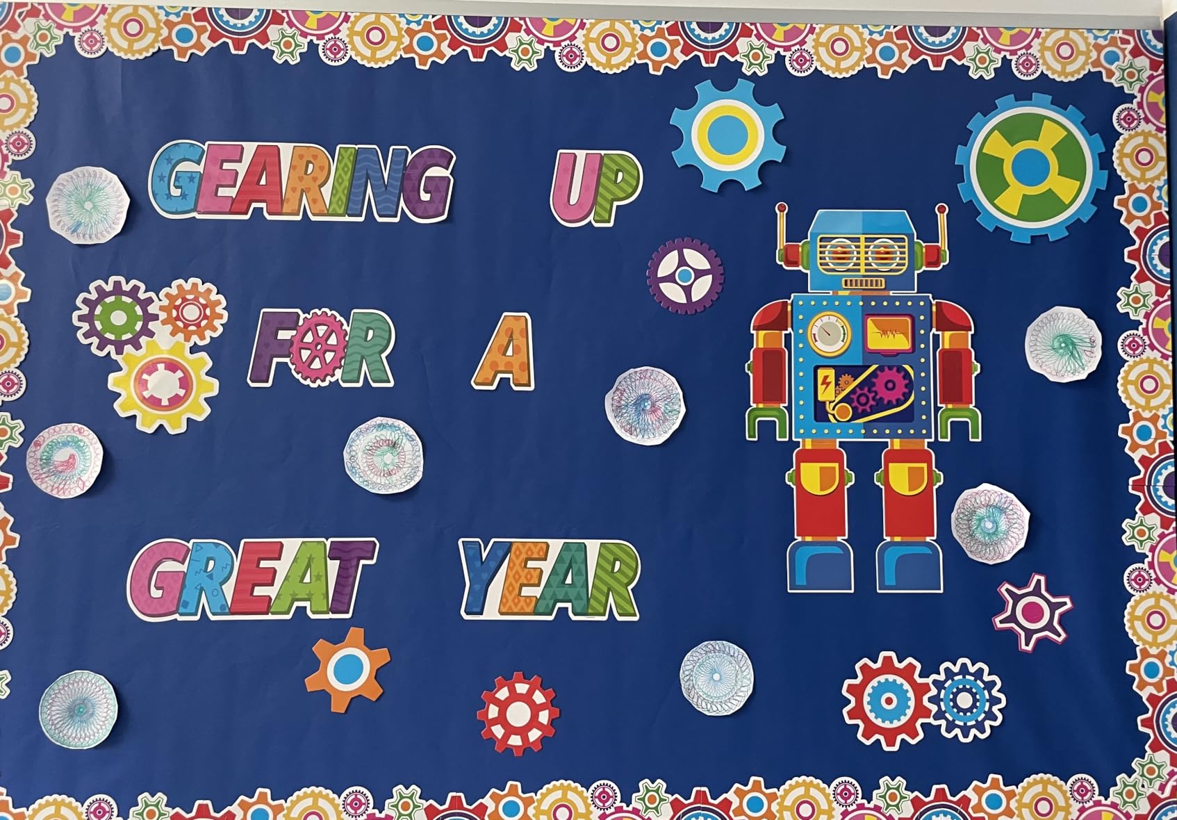 Amazon.com : Fulmoon 52 Pcs Gear Bulletin Board Set Classroom Gear ...