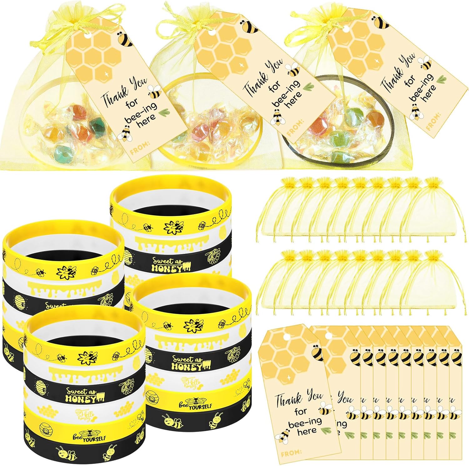 Amazon.com: Liliful 72 Pcs Bee Party Favors Set Bee Classroom ...