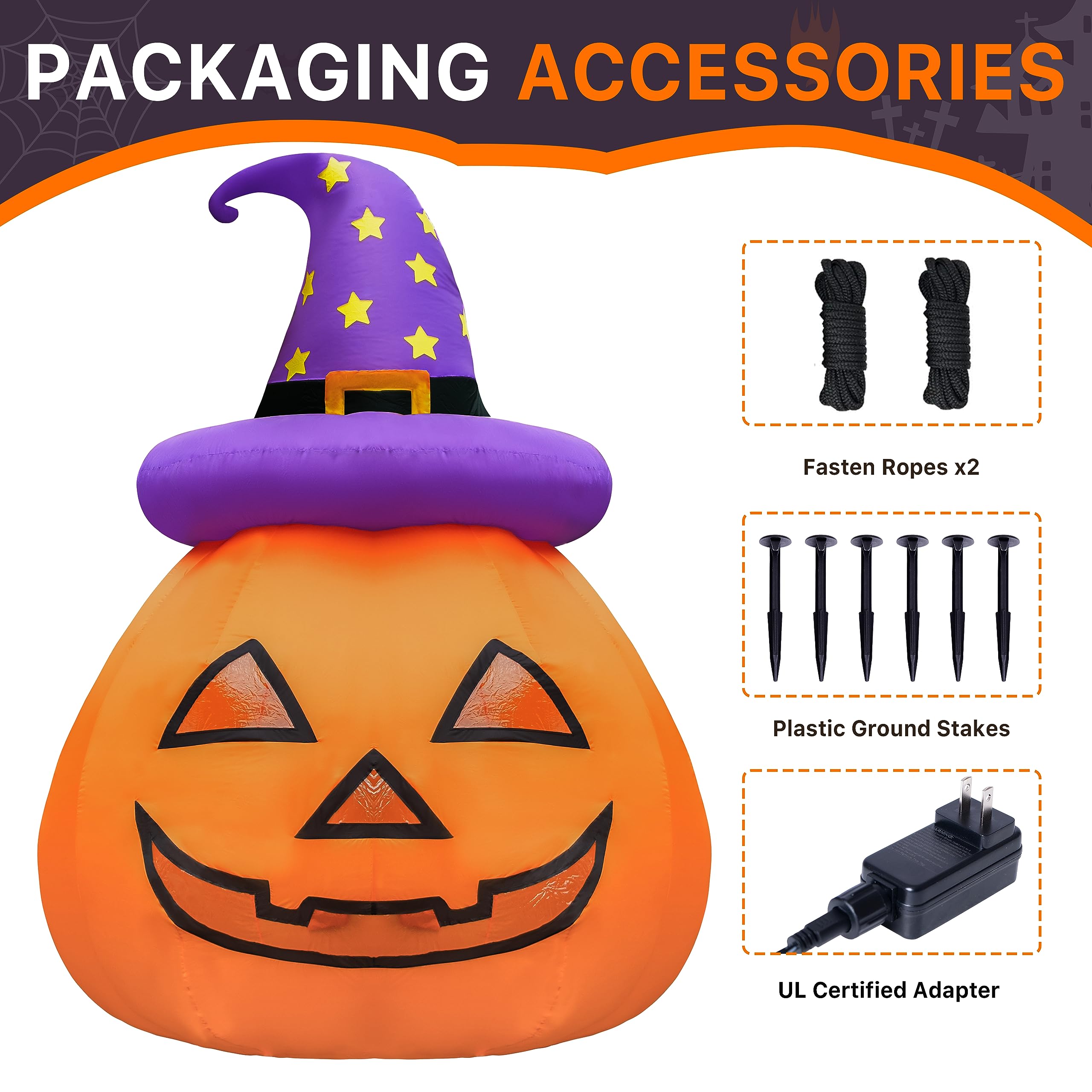 Snapklik.com : 8FT Giant Halloween Inflatables Large Pumpkin