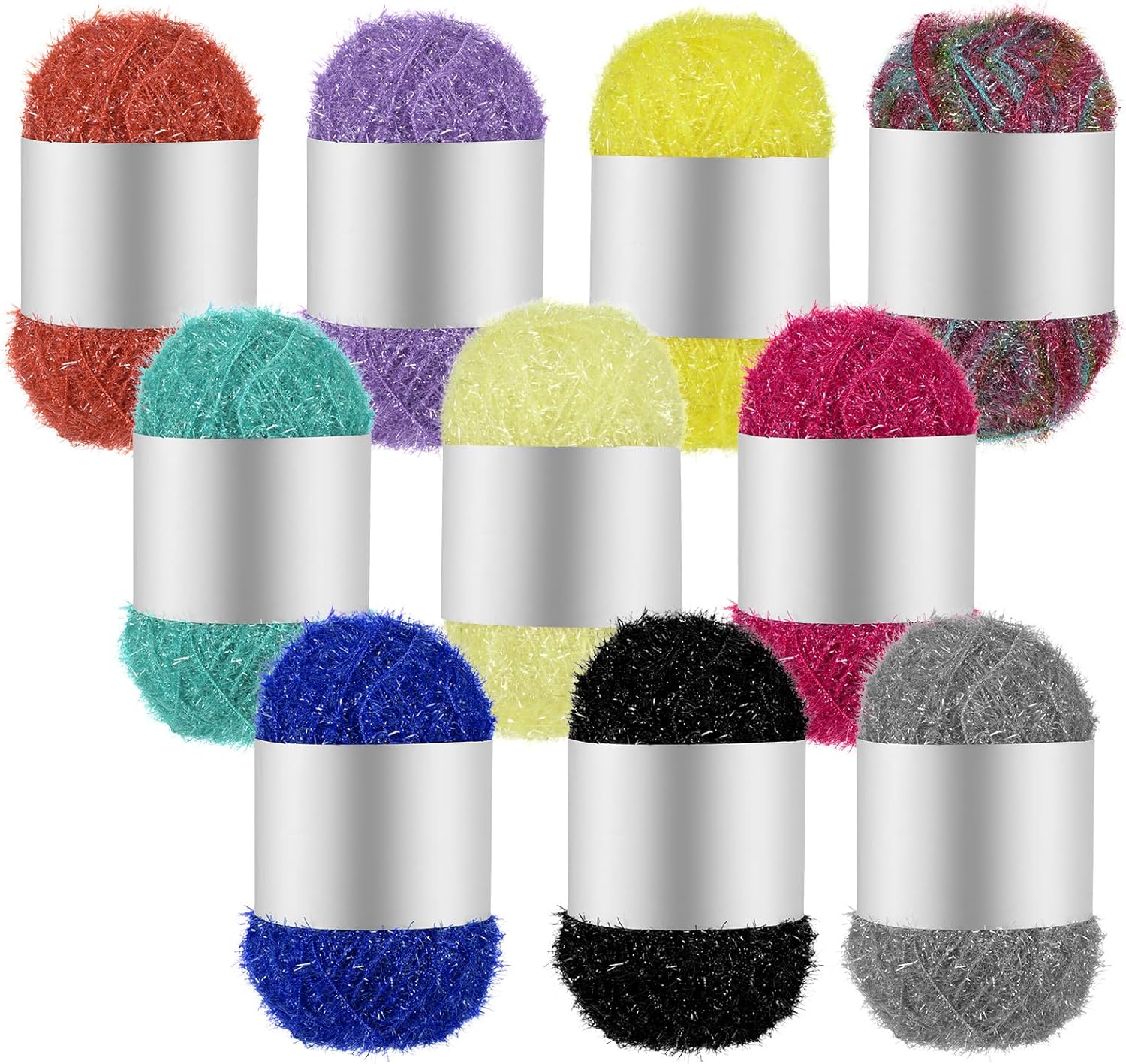 Amazon.com: 10 Skeins Scrubby Yarn 328 Ft/ 109 Yard, Assorted Colors ...