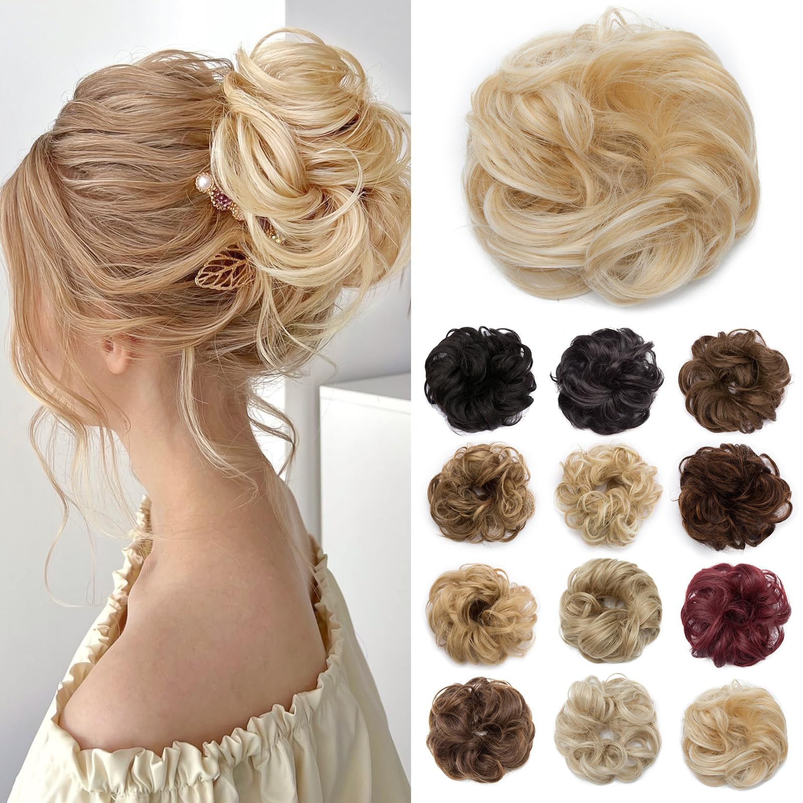 Benehair Tousled Updo Messy Bun Hair Piece Fluffy Scrunchy Updo Hair ...
