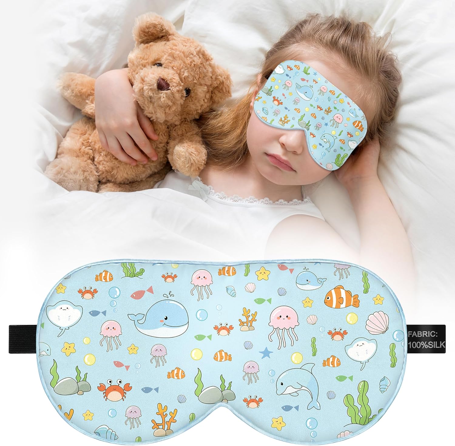 Amazon.com: Kids Sleep Mask Eye Cover: 100% Real Natural Pure Silk Eye ...