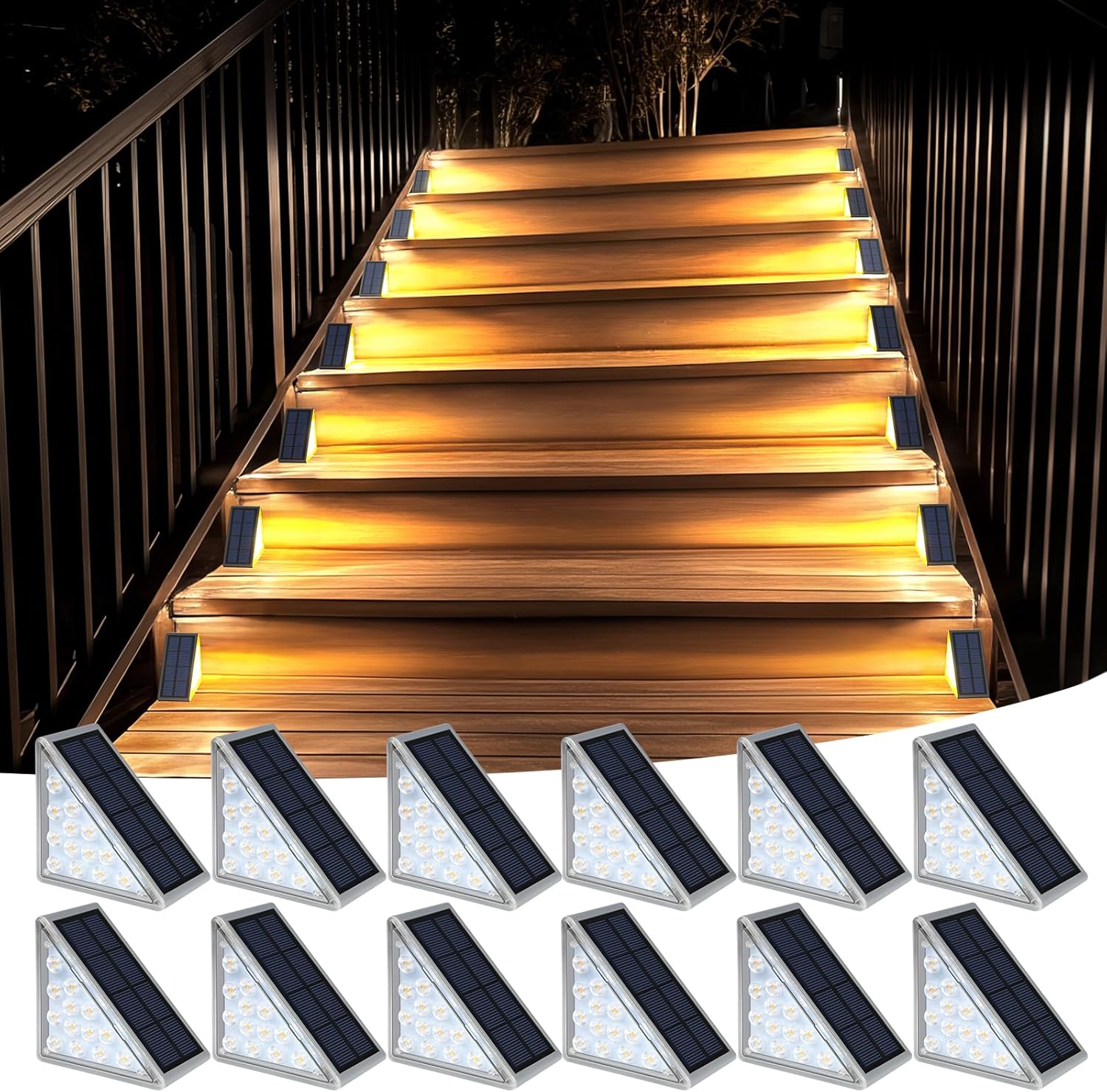 Xillumi Core Solar Step Lights for Outside, Waterproof IP67, 12 Pack ...