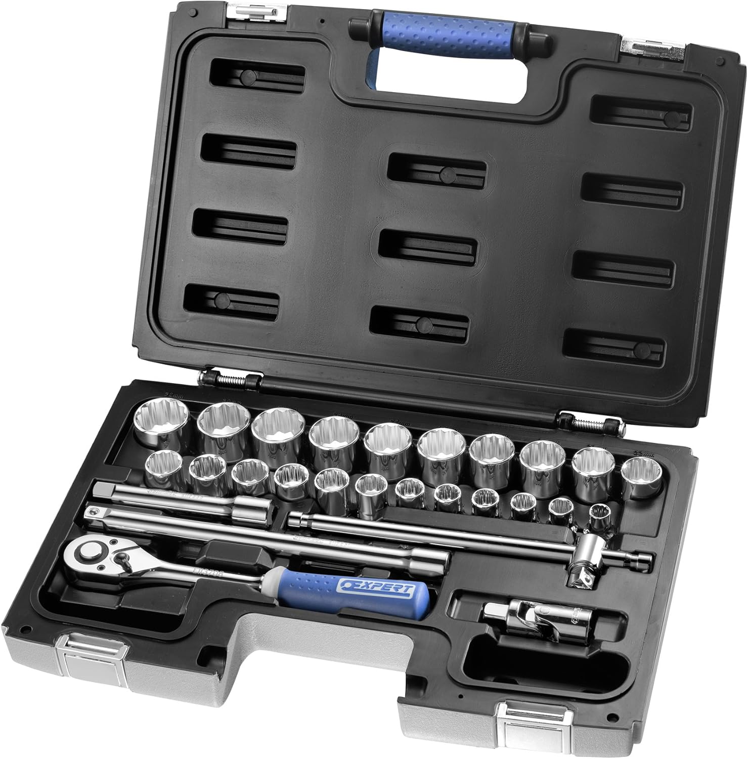 Expert E032916 12-Point Metric Socket Set with 1/2-Inch Drive, 27-Piece ...
