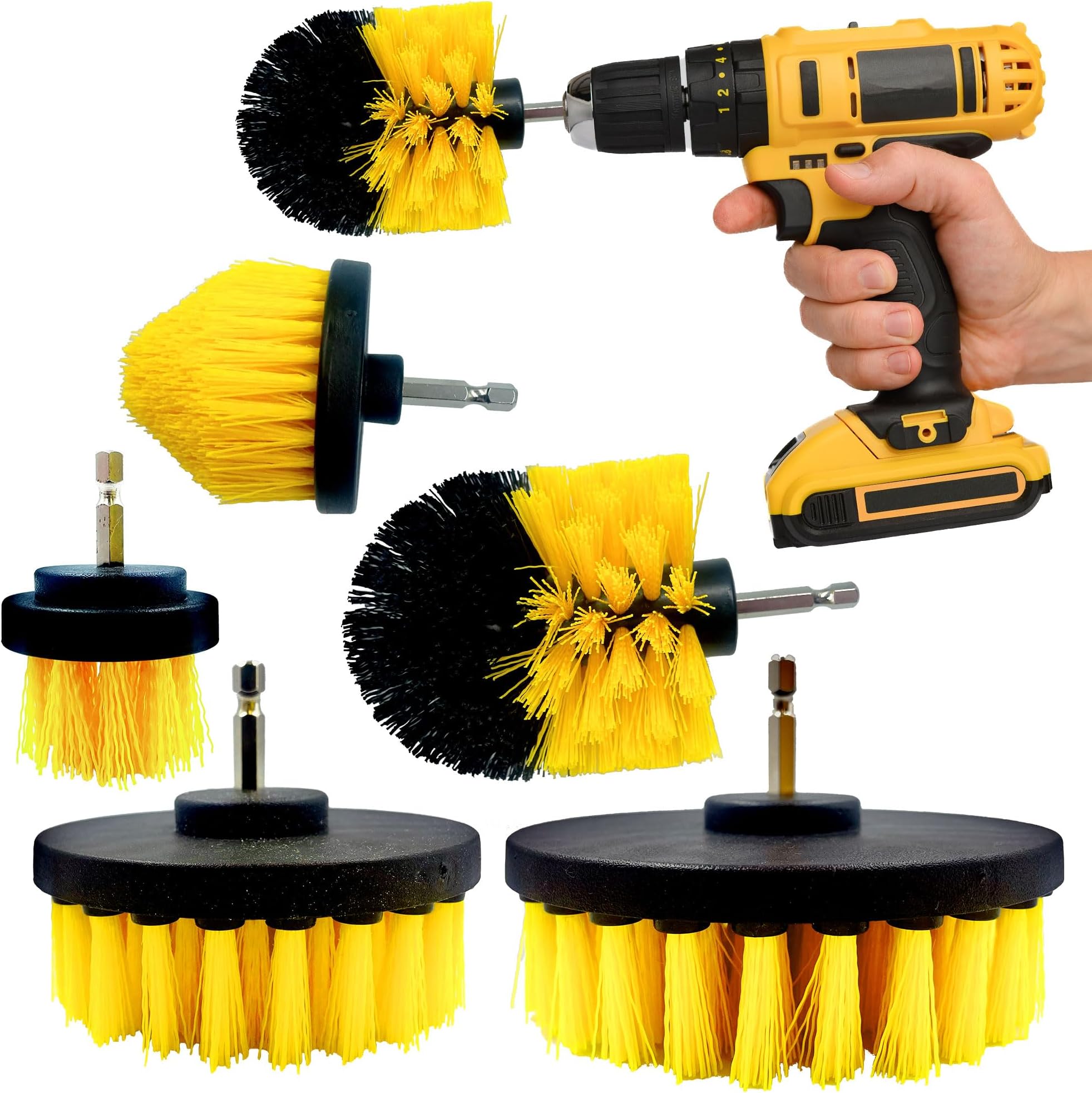 DANVIG 8 PCS Drill Brush Attachment – Multipurpose Drill Brushes for ...