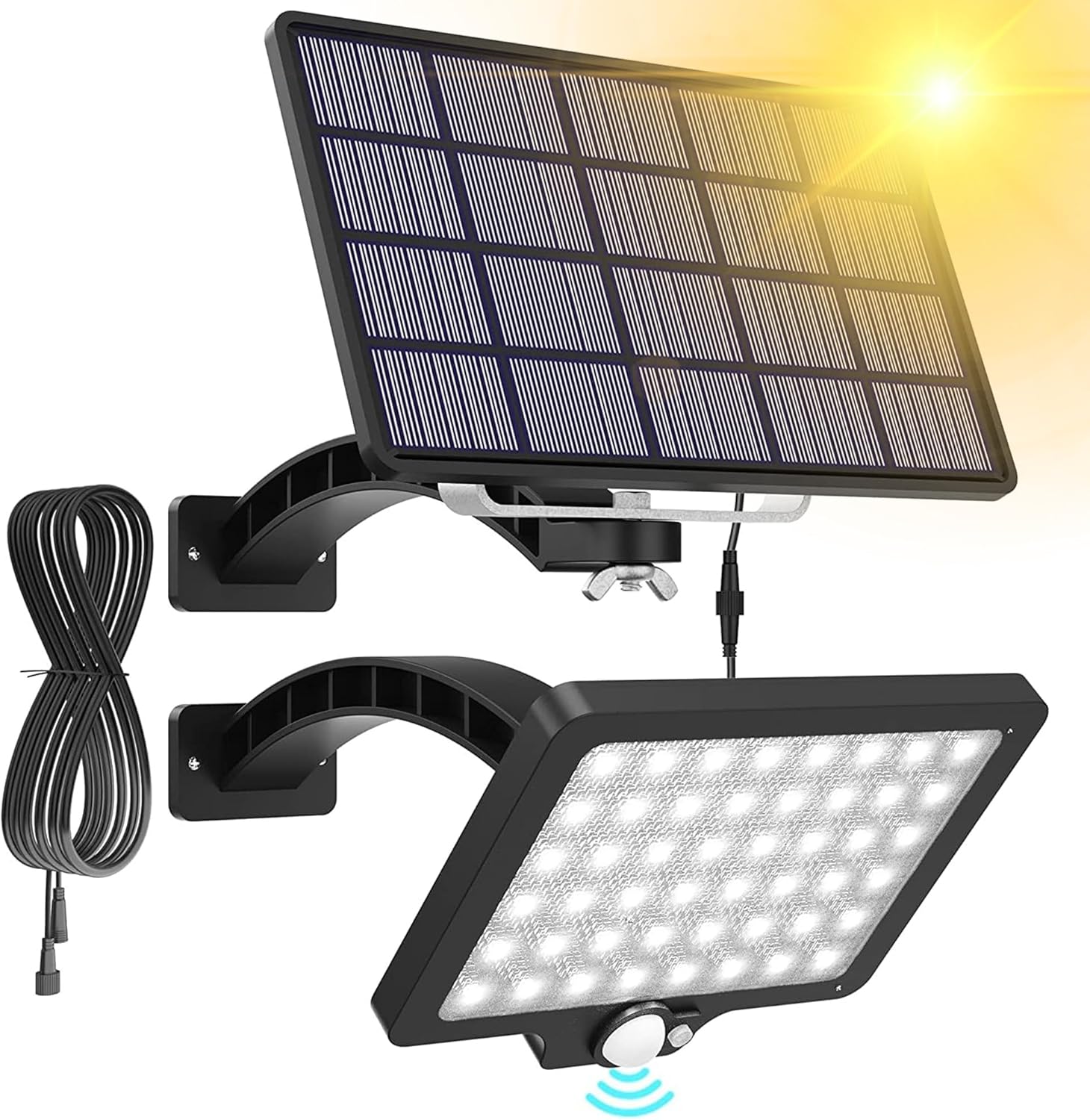 JACKYLED Upgraded Solar Flood Lights Outdoor Motion Sensor, 1000 Lumens ...