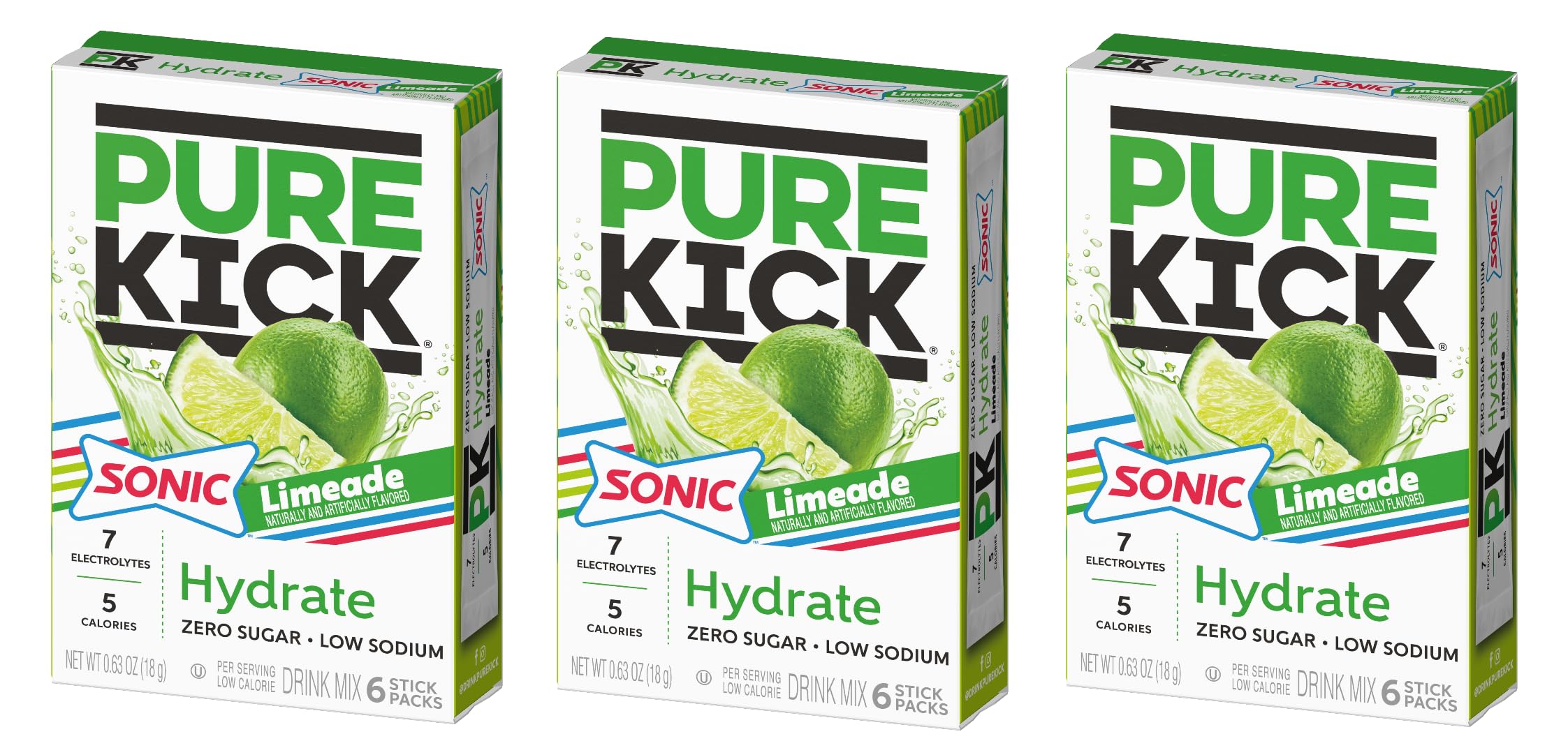 Amazon.com : Pure Kick Sonic Limeade - Pack of 3-18 Servings - Powdered ...