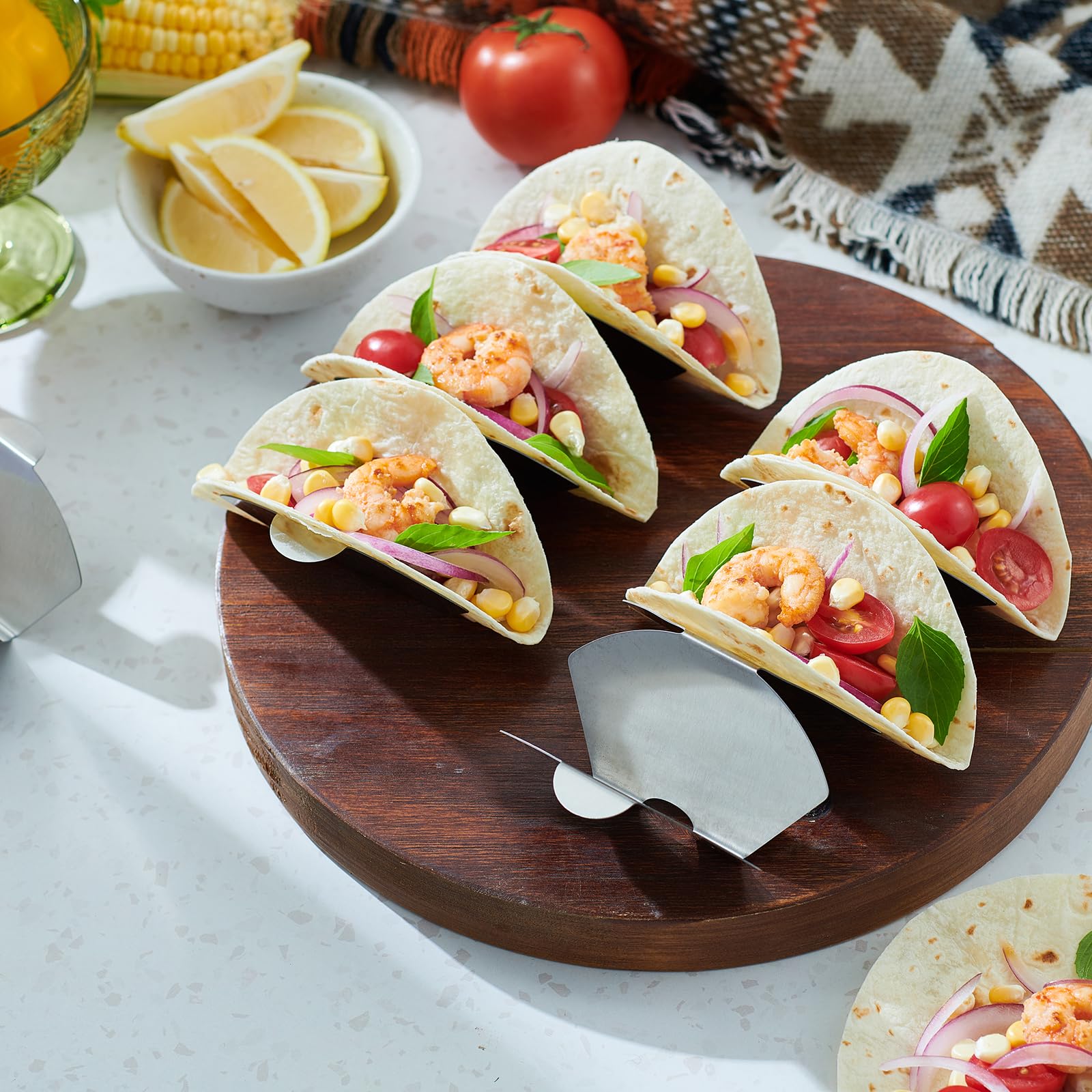 Taco Stands For 3 Tacos Stylish Stainless Steel Taco Holder Stand Set ...