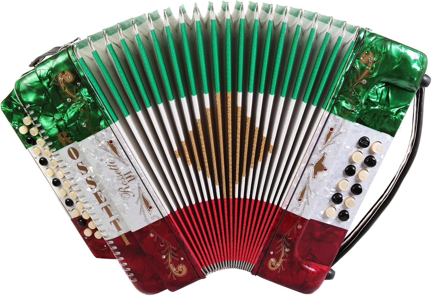 Amazon.com: Rossetti, 34-Key Accordion (ROS3412-GCF-MEX) : Musical ...