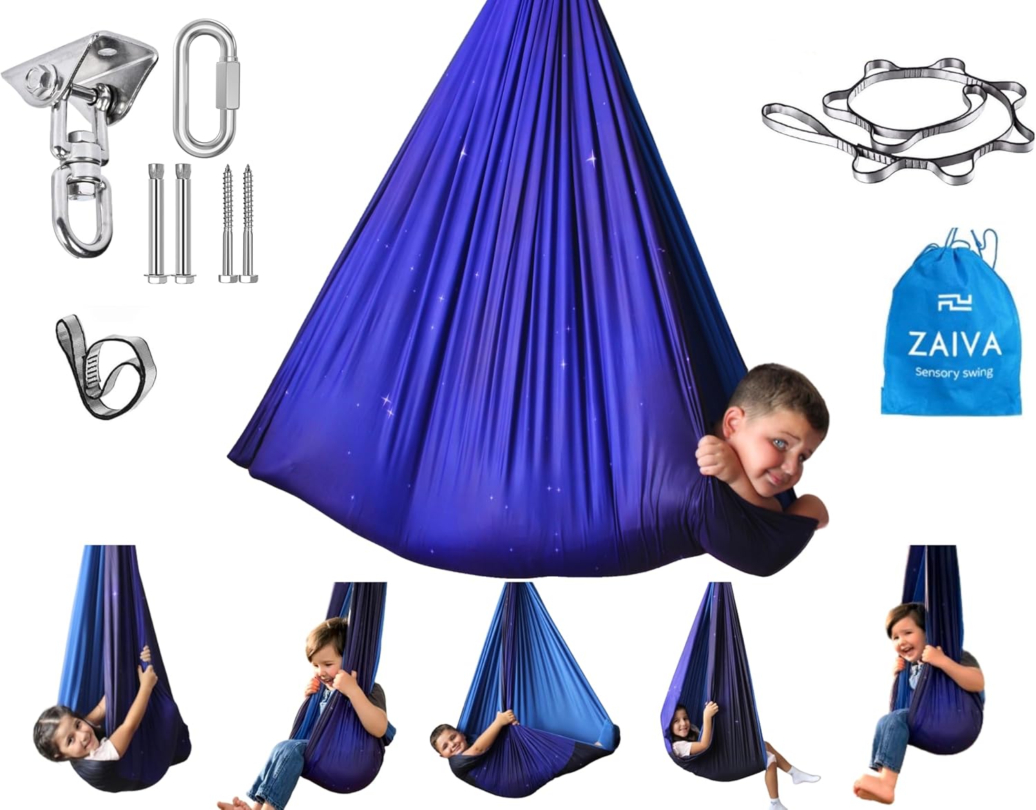 Amazon.com: Sensory Swing for Kids Indoor Outdoor - (Hardware Included ...