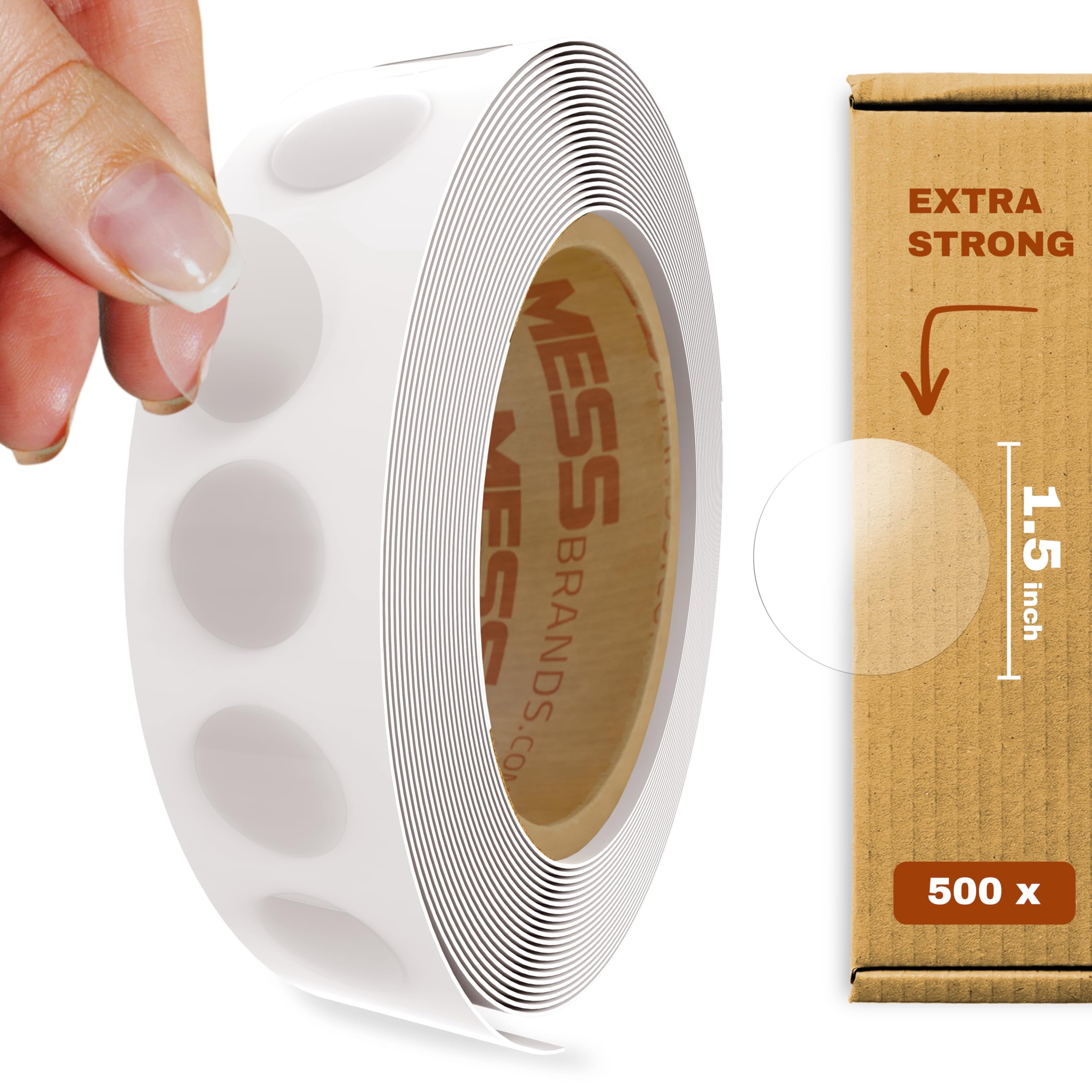 Buy MESS Clear Round Labels (500/Roll, 1.5 Inch) Clear Round Stickers ...