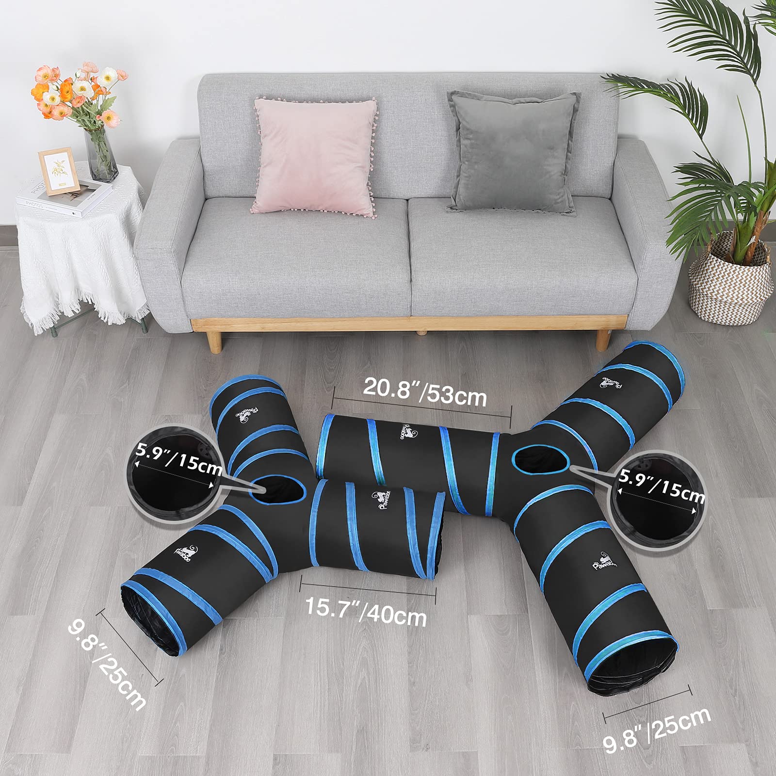 Snapklik.com : Pawaboo Cat Tunnel Tube - 3-Way Tunnels 25x53cm ...