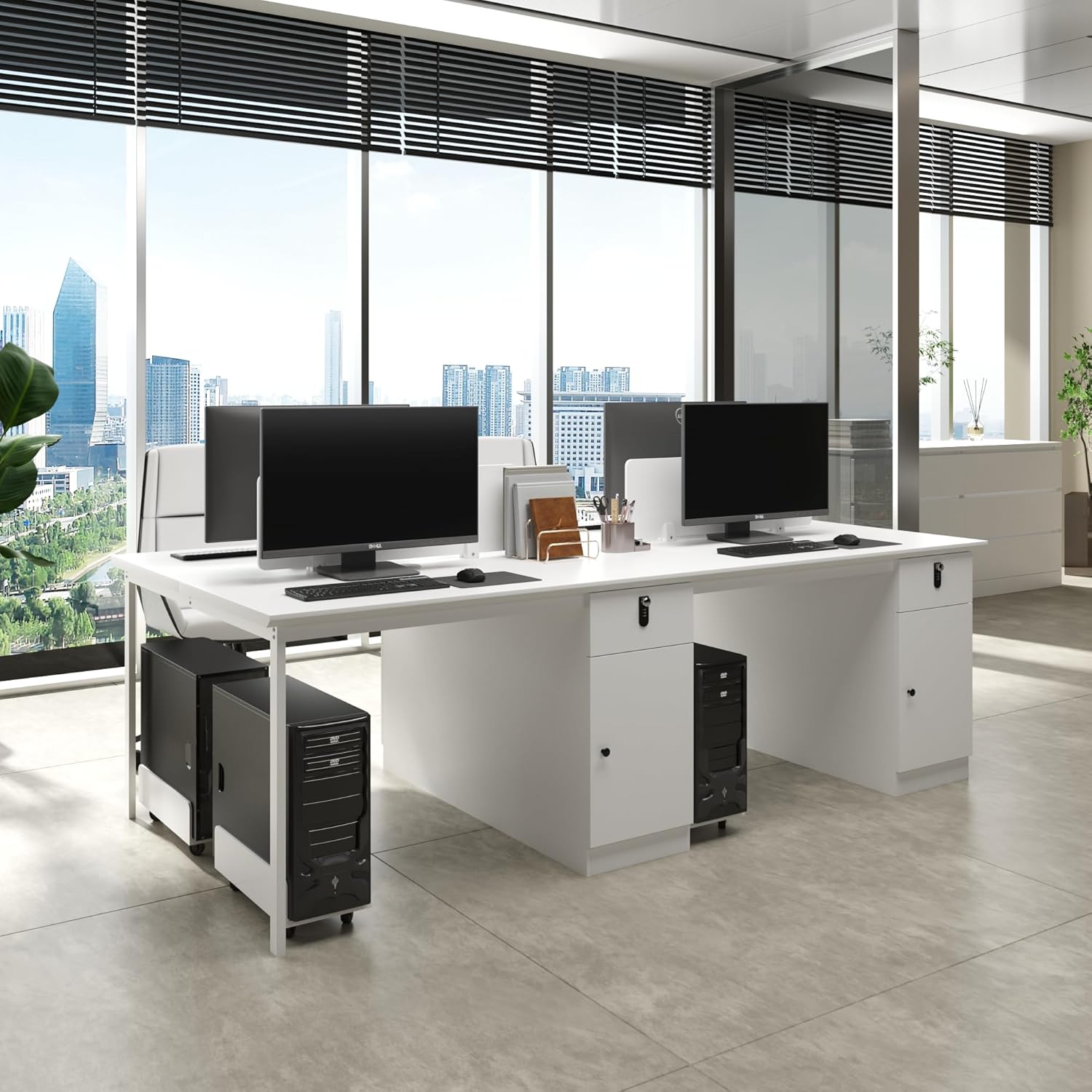 Amazon.com: Homsee 94.5" Extra Long & Large Home Office Desk for 4 ...