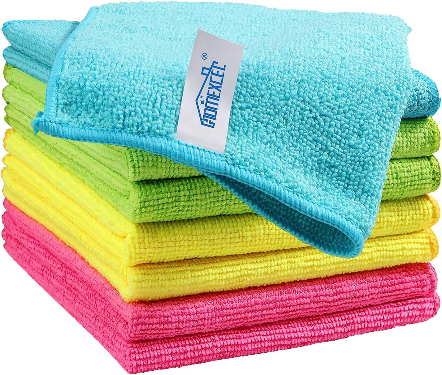 HOMEXCEL Lot de 12 chiffons de nettoyage en microfibre, 4 couleurs ...