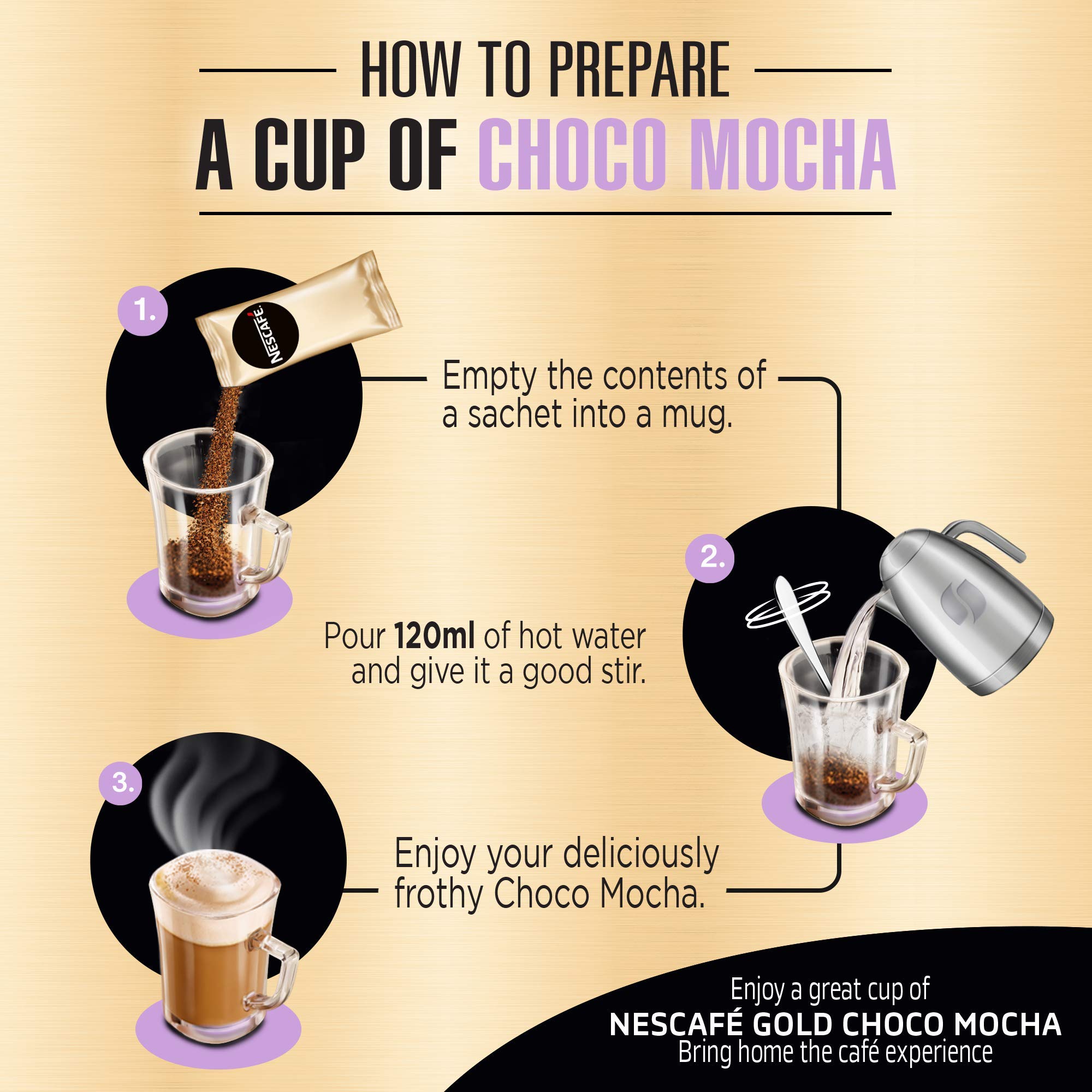 NESCAFÉ Gold Choco Mocha Instant Coffee Premix, 125g (5 sachets): Buy ...