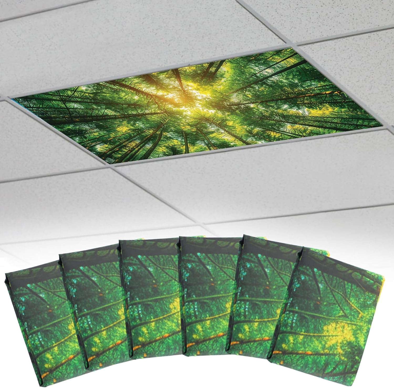Fluorescent Light Covers with 10 Strong Magnets - 6 Pack Magnetic Light ...