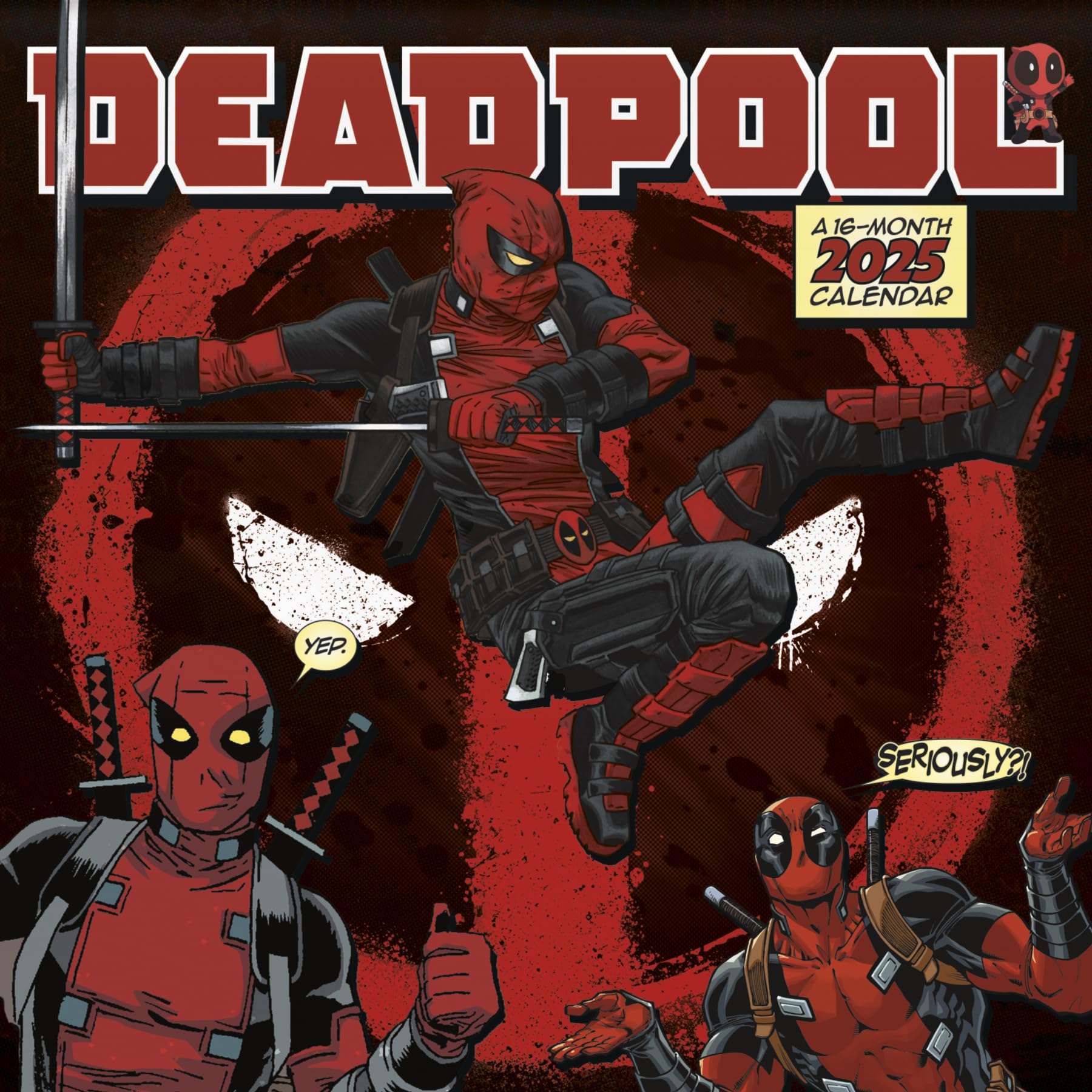 2025 Marvel Deadpool Wall Calendar: Trends International: 9798888280744 ...