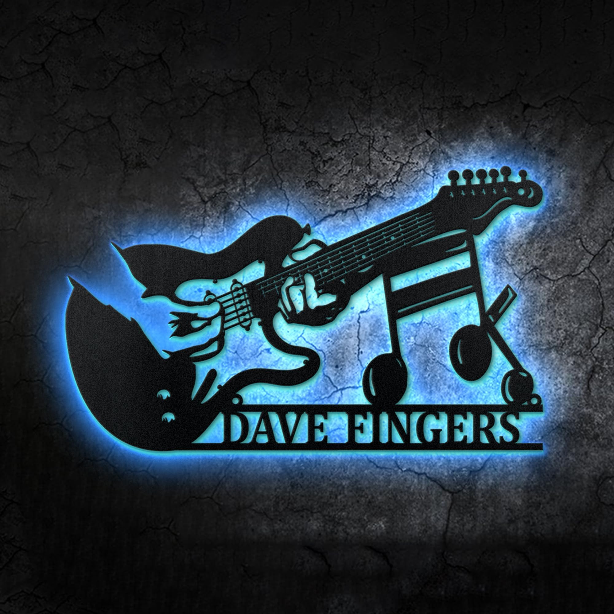 Amazon.com: Personalised Metal Guitar LED Sign Custom Electric Guitar ...