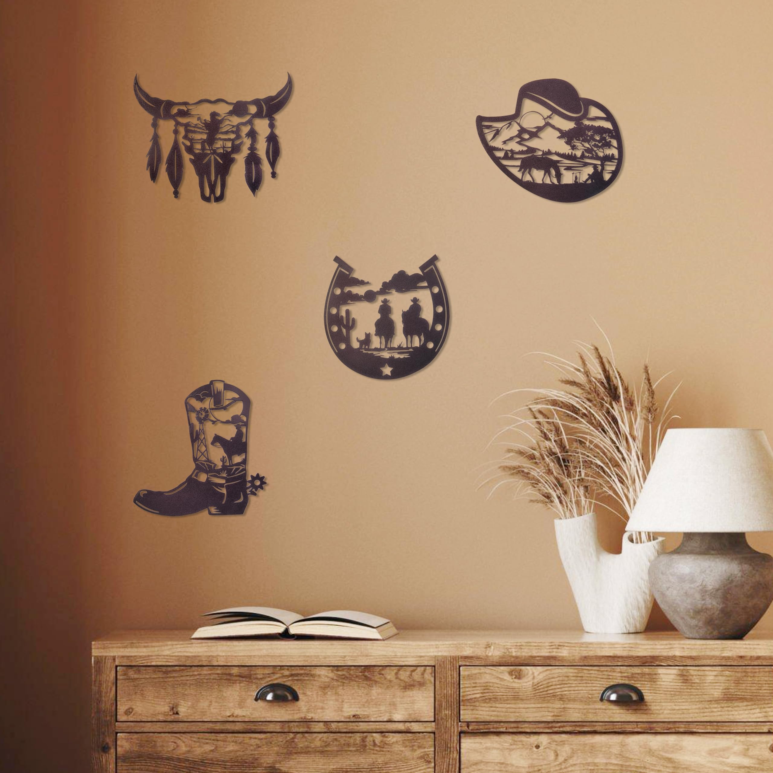 Western Metal Wall Art For Living Room Designart "Western Rodeo Spirit