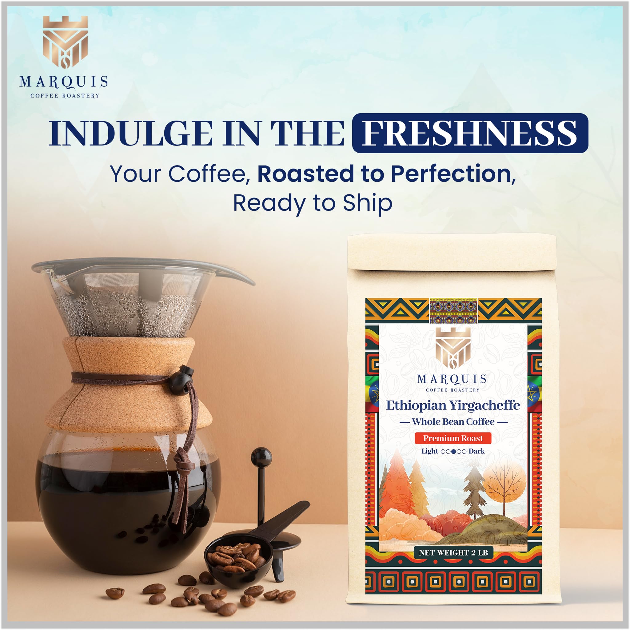 Snapklik.com : Marquis - Ethiopian Yirgacheffe Coffee Beans, Rich And Bold Whole Bean, Fresh ...