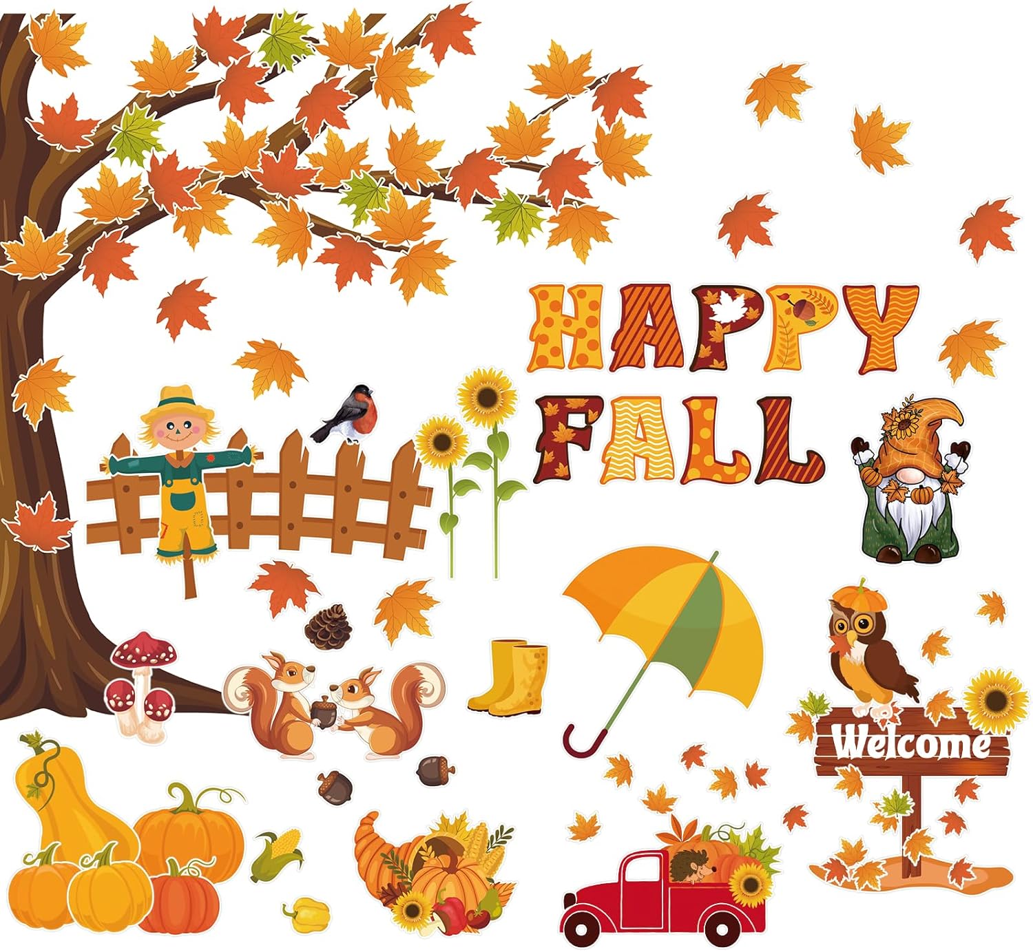 Amazon.com: Generic Fall Bulletin Board Decorations Set, Autumn ...